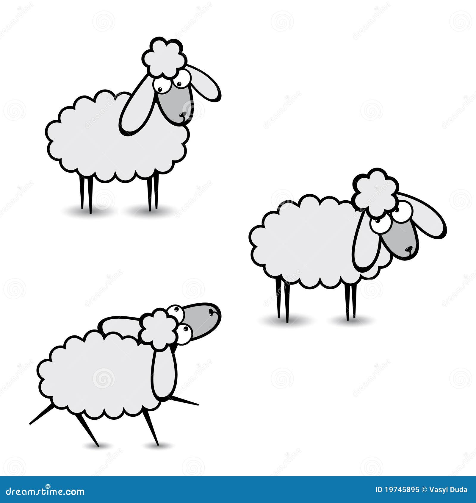Gray sheep stock vector. Illustration of isolated, happy - 19745895
