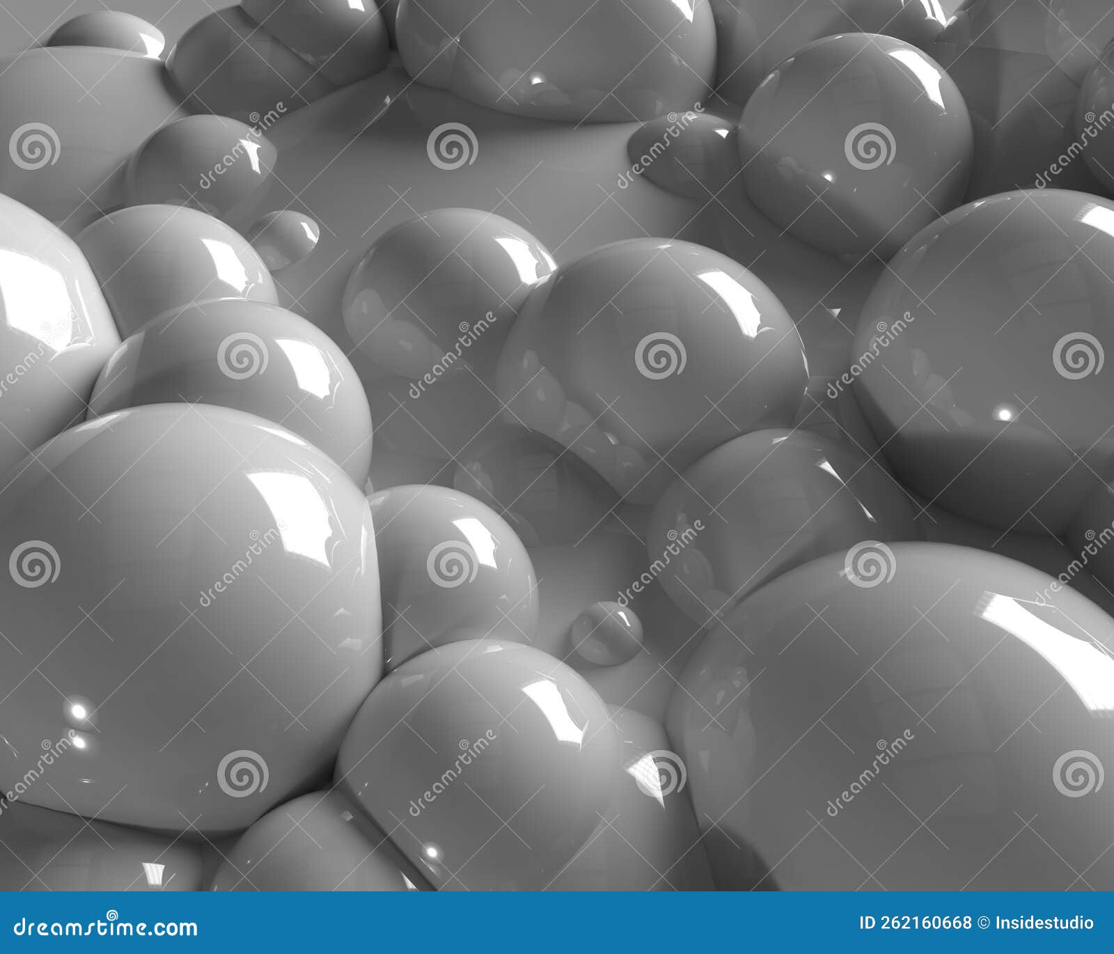 Gray Shiny Bubbles. Texture. 3d Illustration. Stock Illustration ...