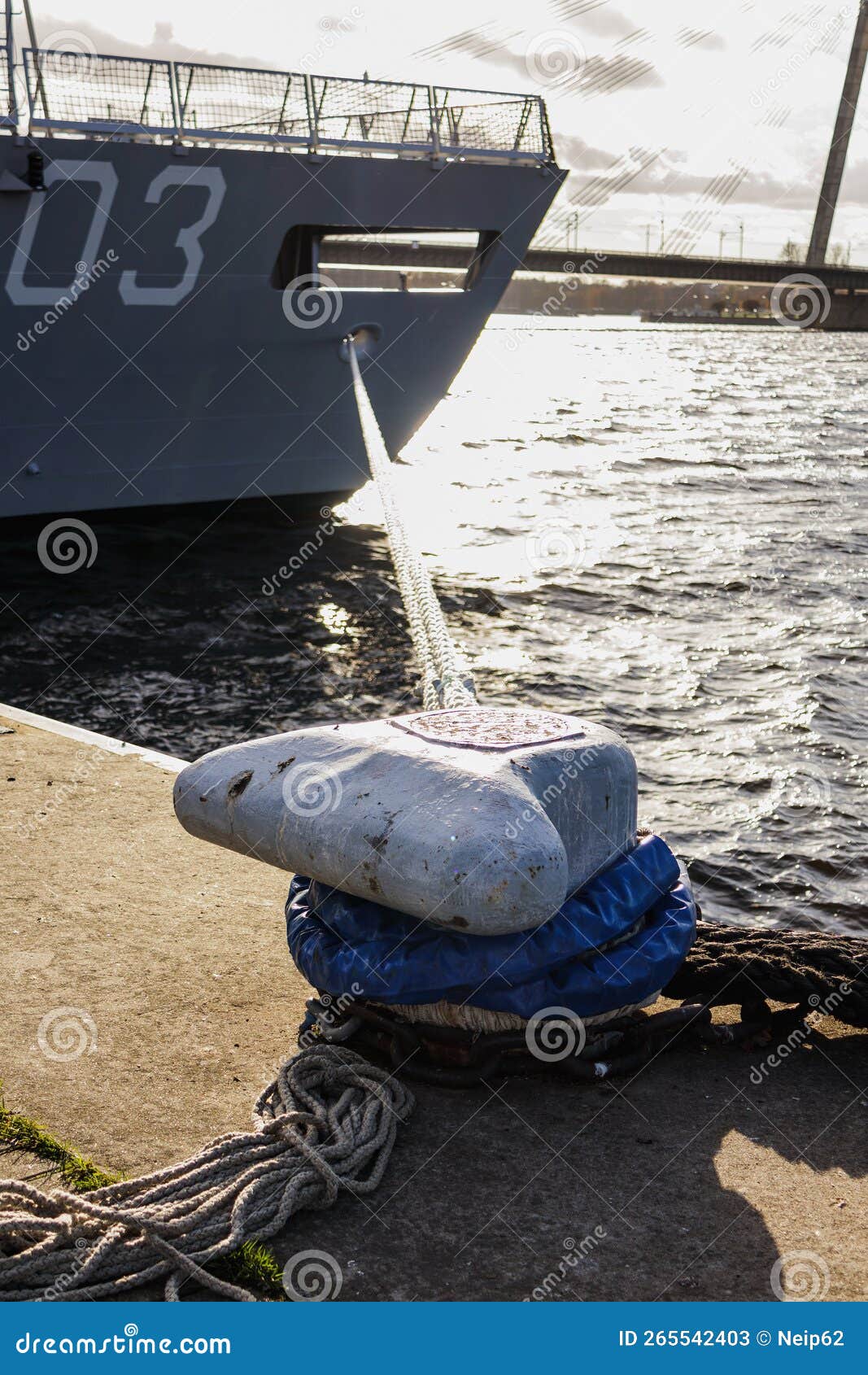 Long Tug Of War Rope Pulled Tight, With Red Ribbon Tie. Concept Of ...
