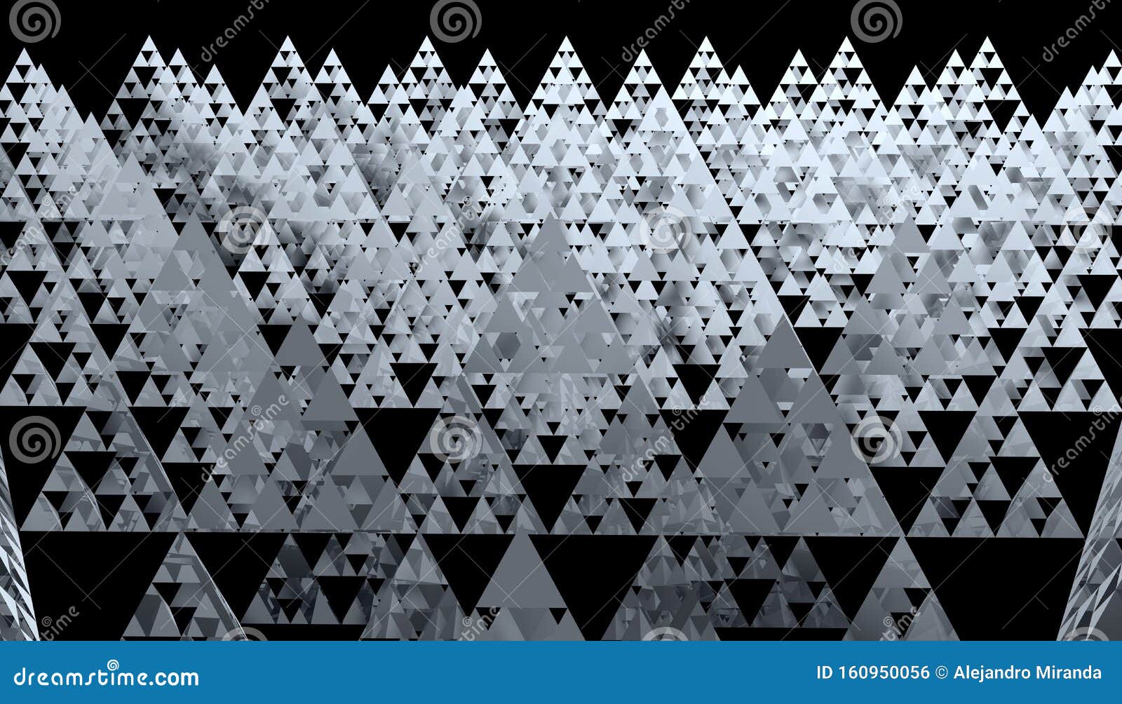 Sierpinski Triangle Texture On Black Background. It Is A Fractal With ...