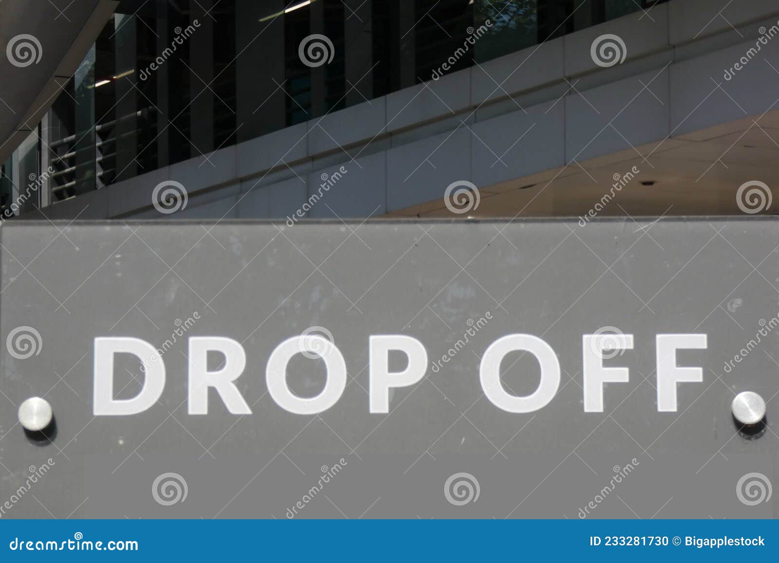 Drop Off Sign stock photo. Image of area, gray, written - 233281730