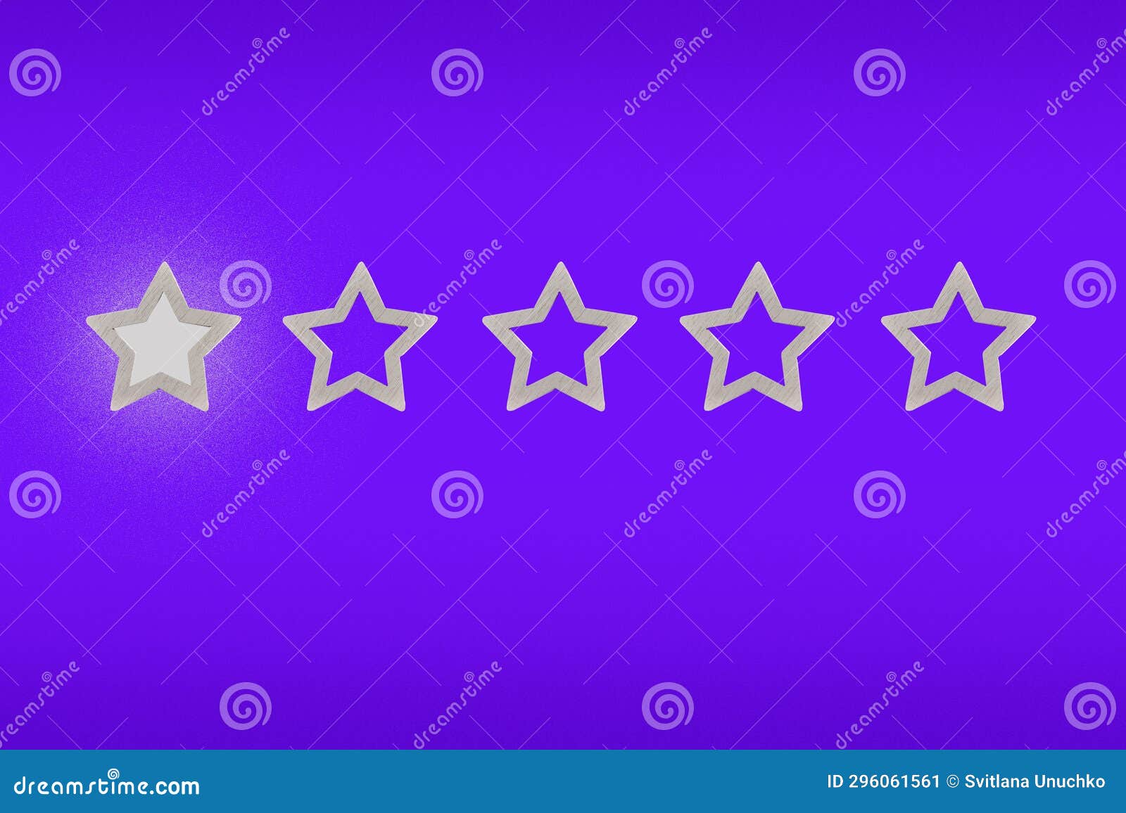 Gray, Silver Five Star Shape on a Purple Background. Increase Rating or ...