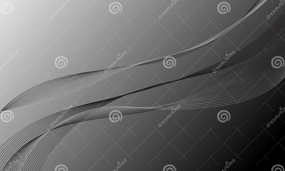Gray Silver Soft Lines Wave Curves with Gradient Abstract Background ...