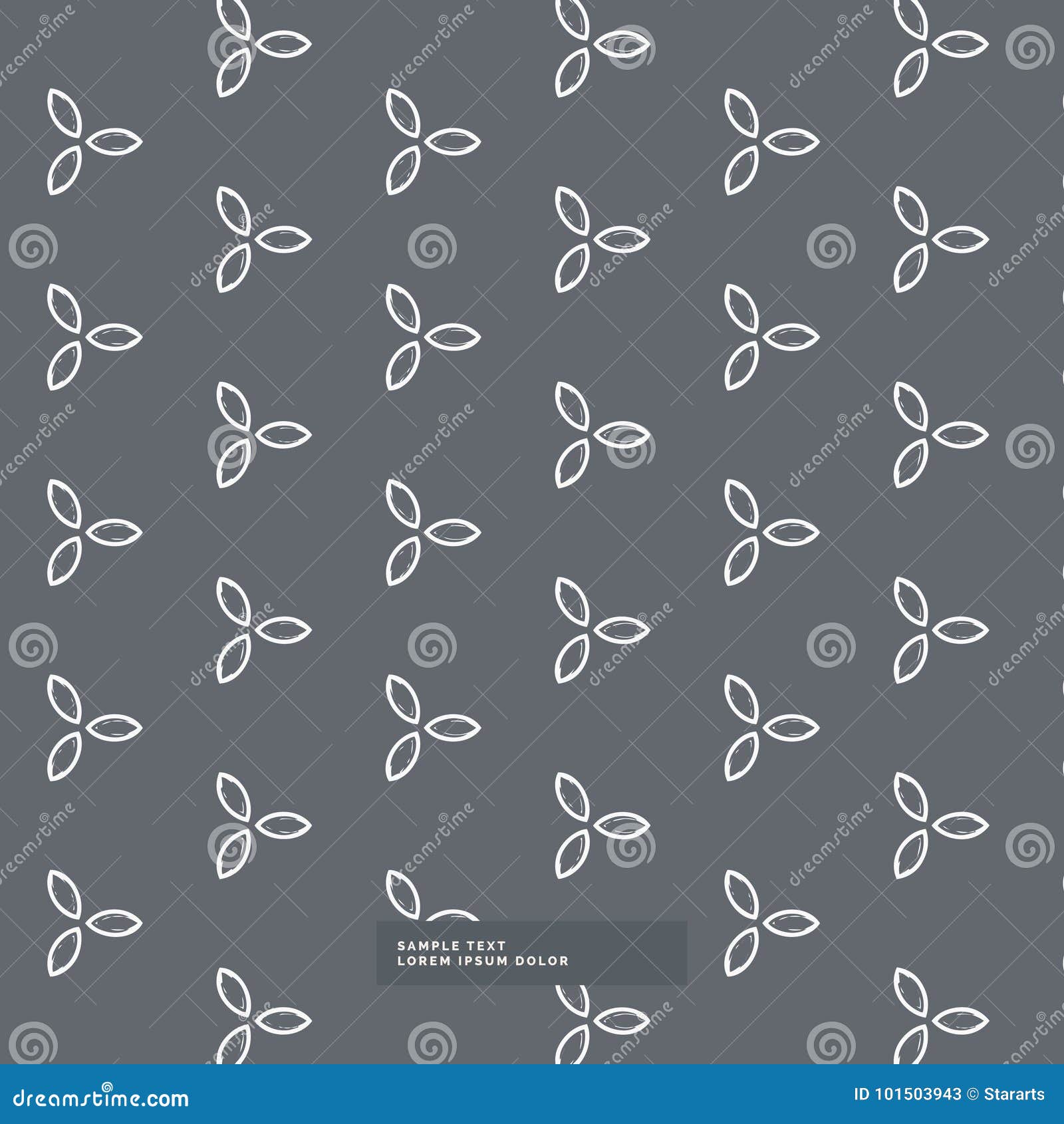 Gray Simple Flower Pattern Background Stock Vector - Illustration of ...