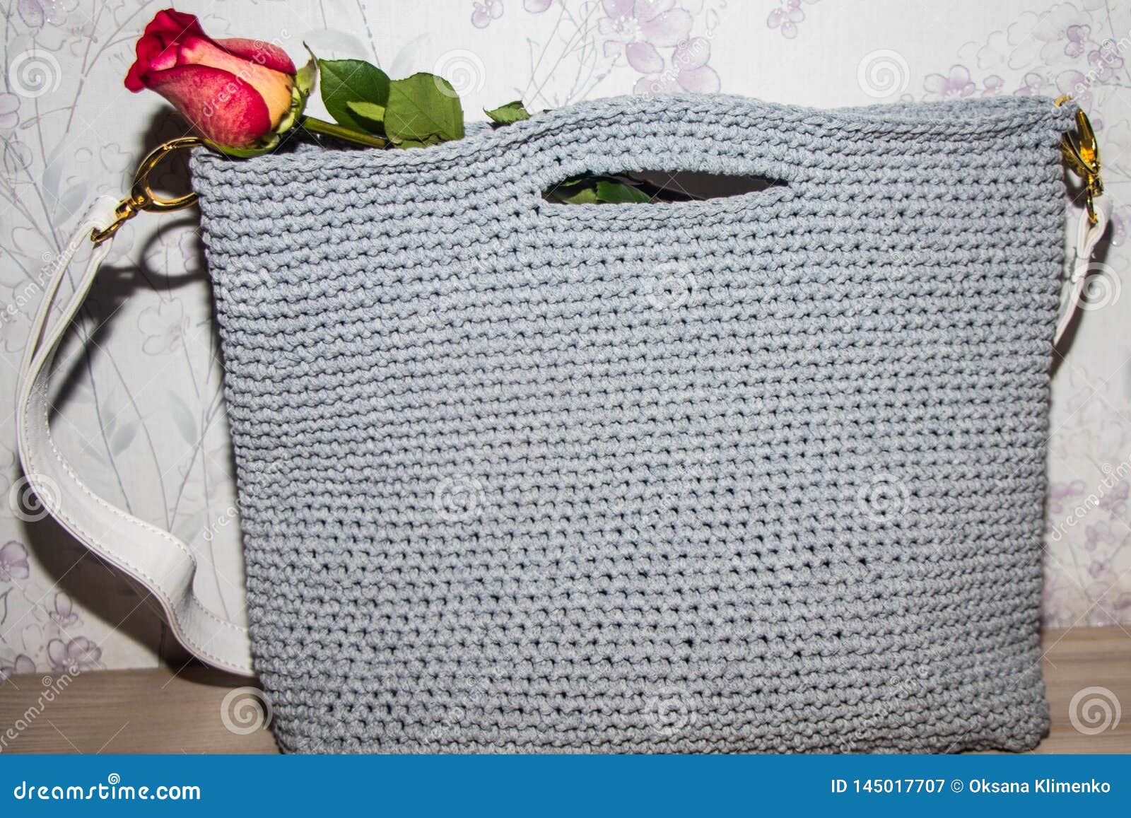 A Gray Skein of Thread, in the Back Part of the Bag, Stock Image ...