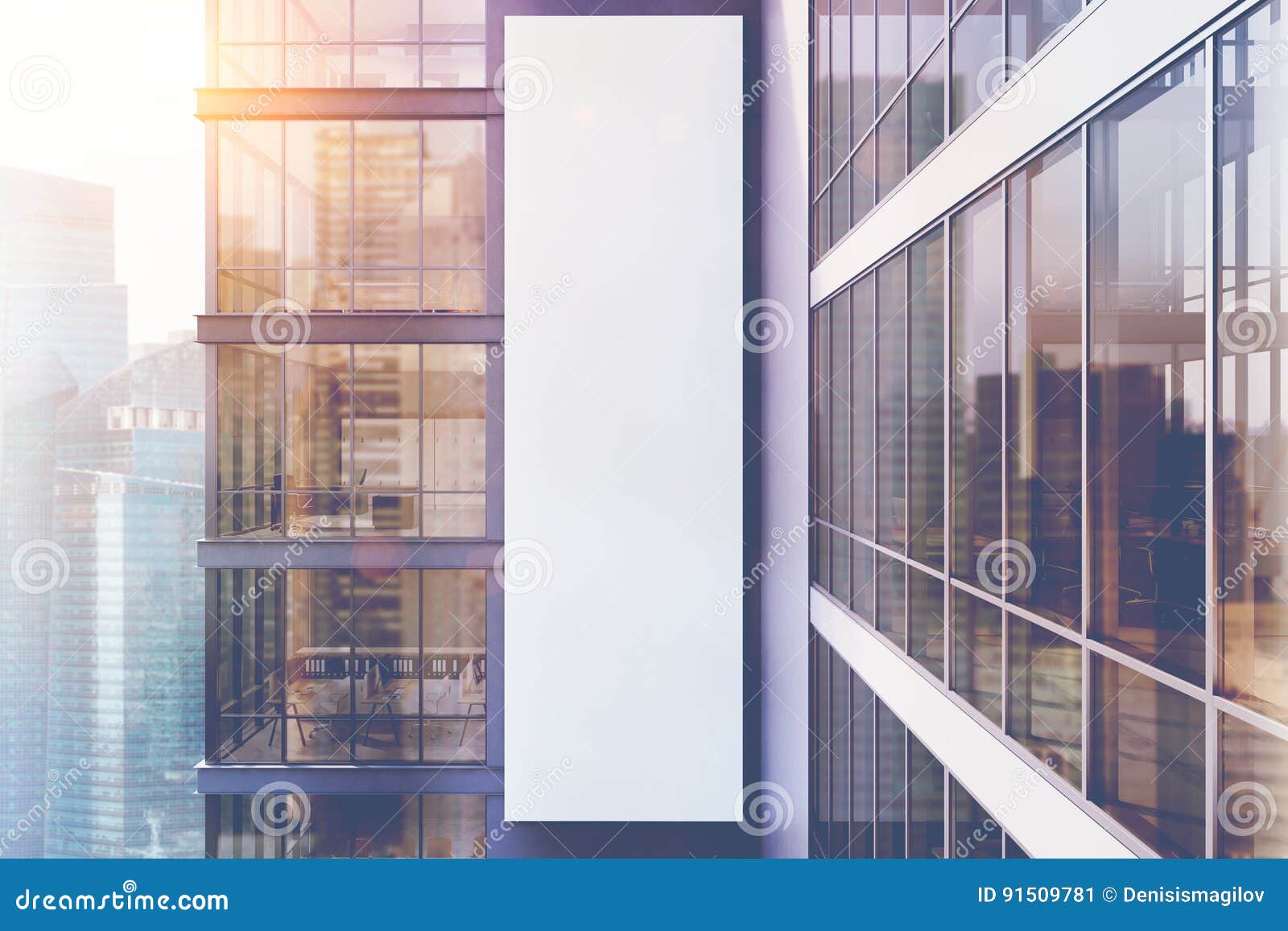 Gray Skyscraper Exterior, Side, Toned Stock Illustration - Illustration ...