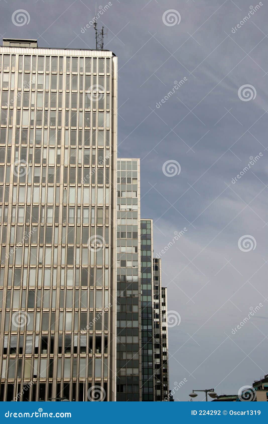 Gray skyscrapers stock photo. Image of city, geometric - 224292