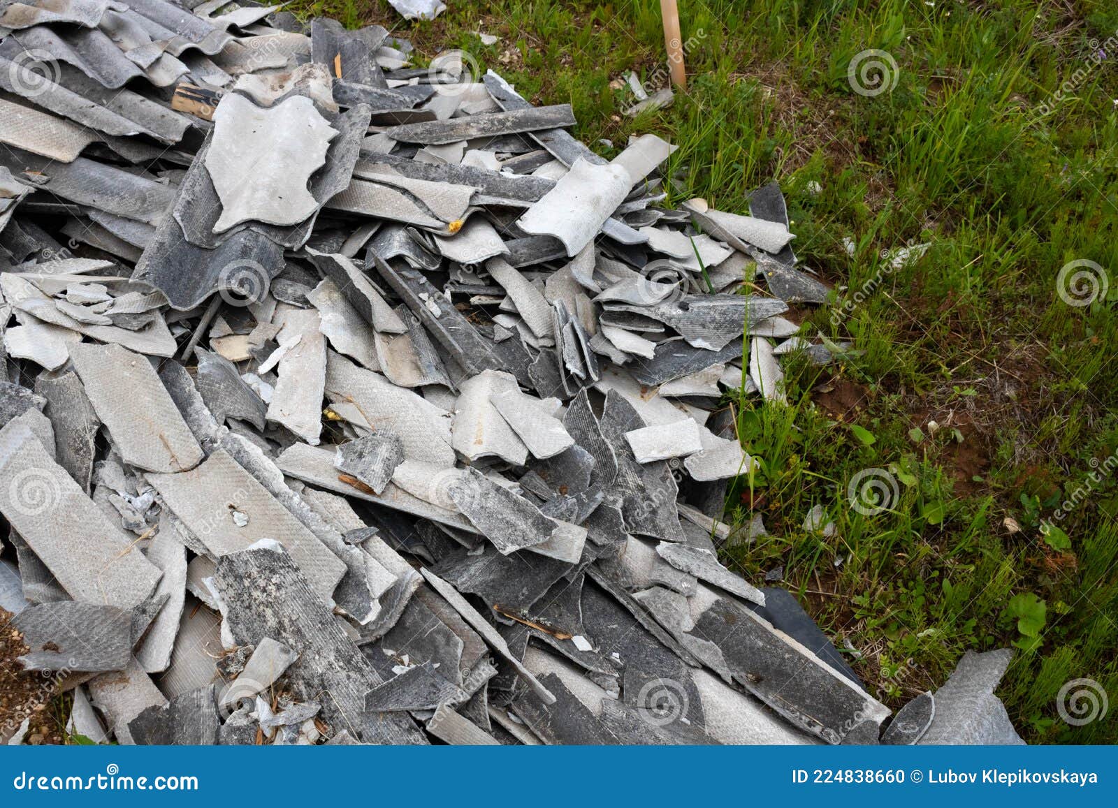 Gray Slate, Broken into Pieces of Different Shapes and Sizes, is Lying ...