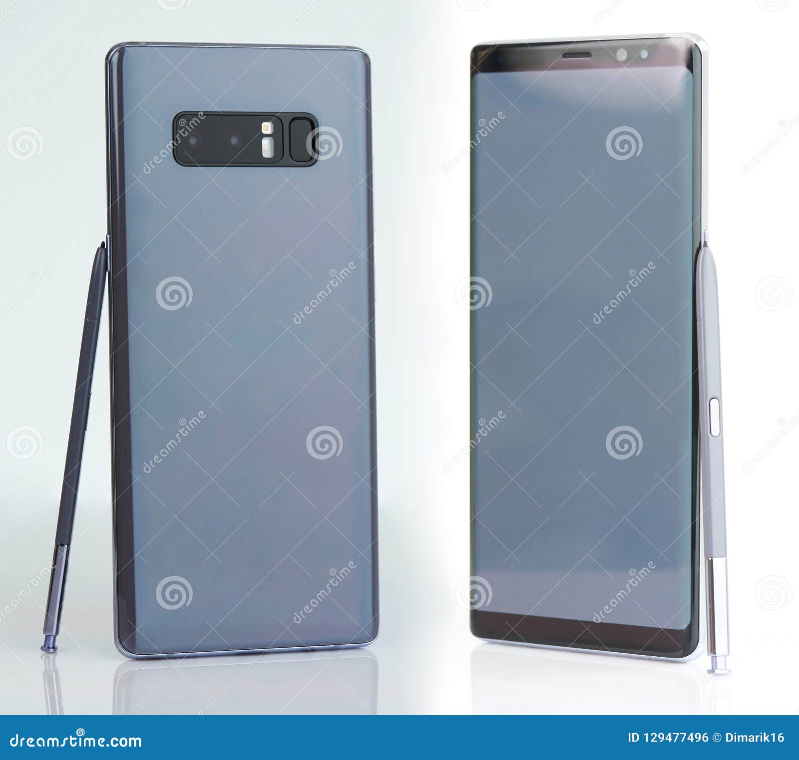 Gray smartphone with pen stock photo. Image of communicator - 129477496