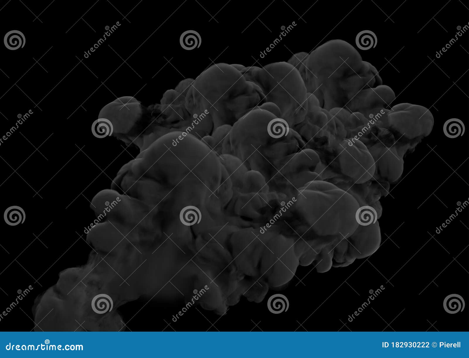 Gray Smoke on a Black Background. 3d Illustration, 3d Rendering Stock ...