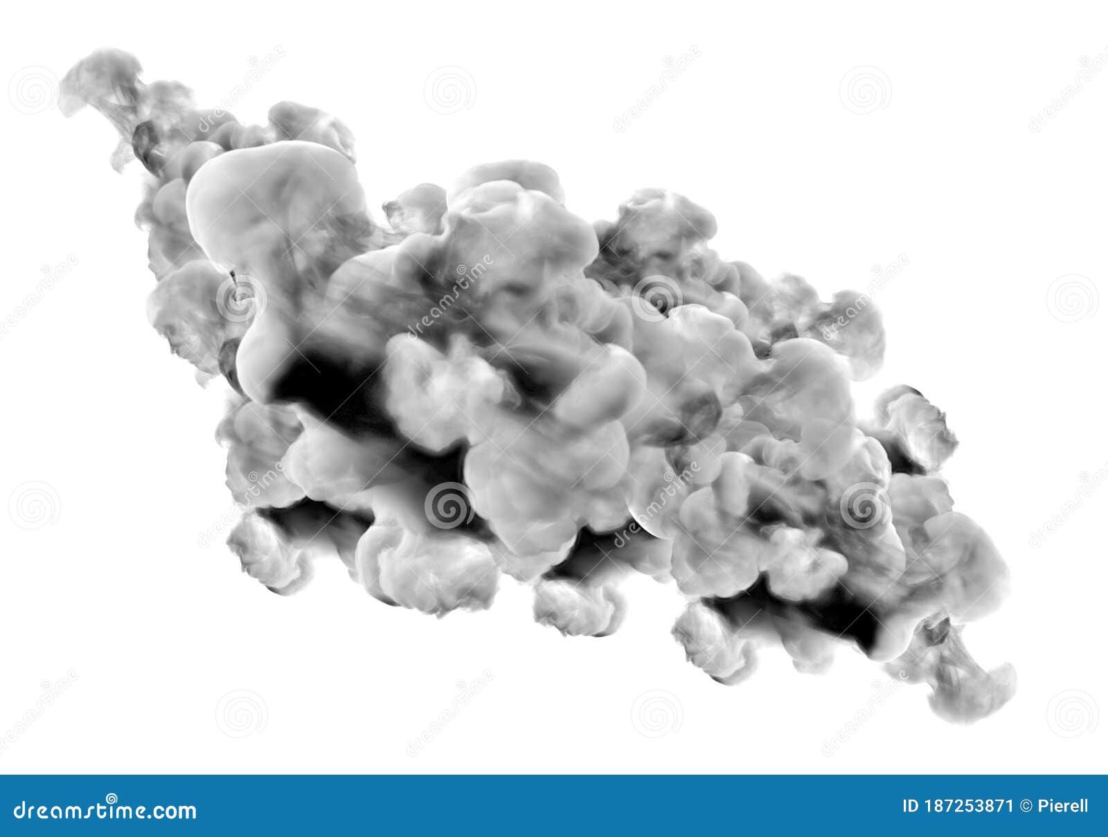Gray Smoke on White Background. 3d Illustration, 3d Rendering Stock ...