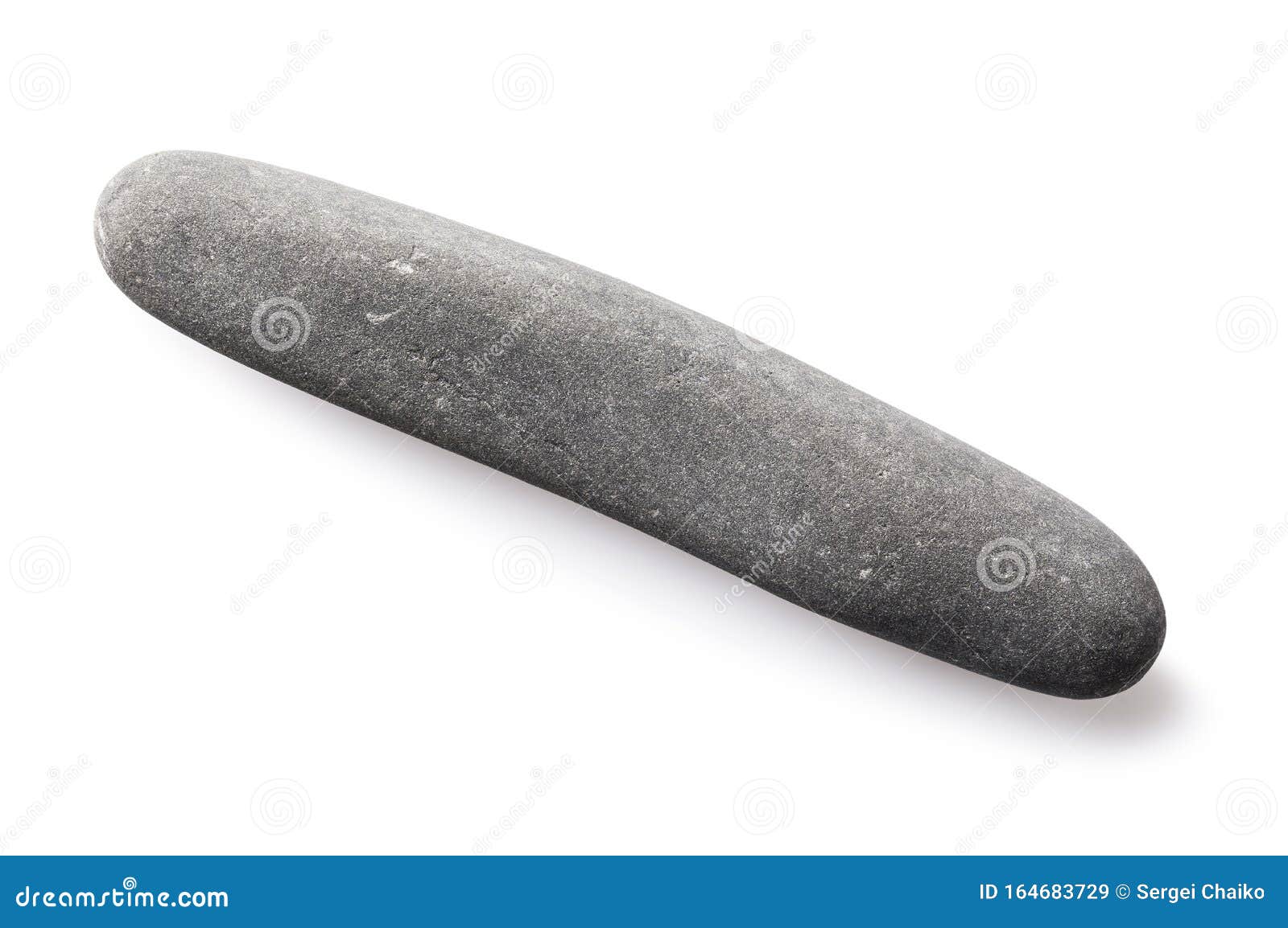 Gray Smooth Pebbles of Gray Color Isolated. Oblong Stone Stock Image ...