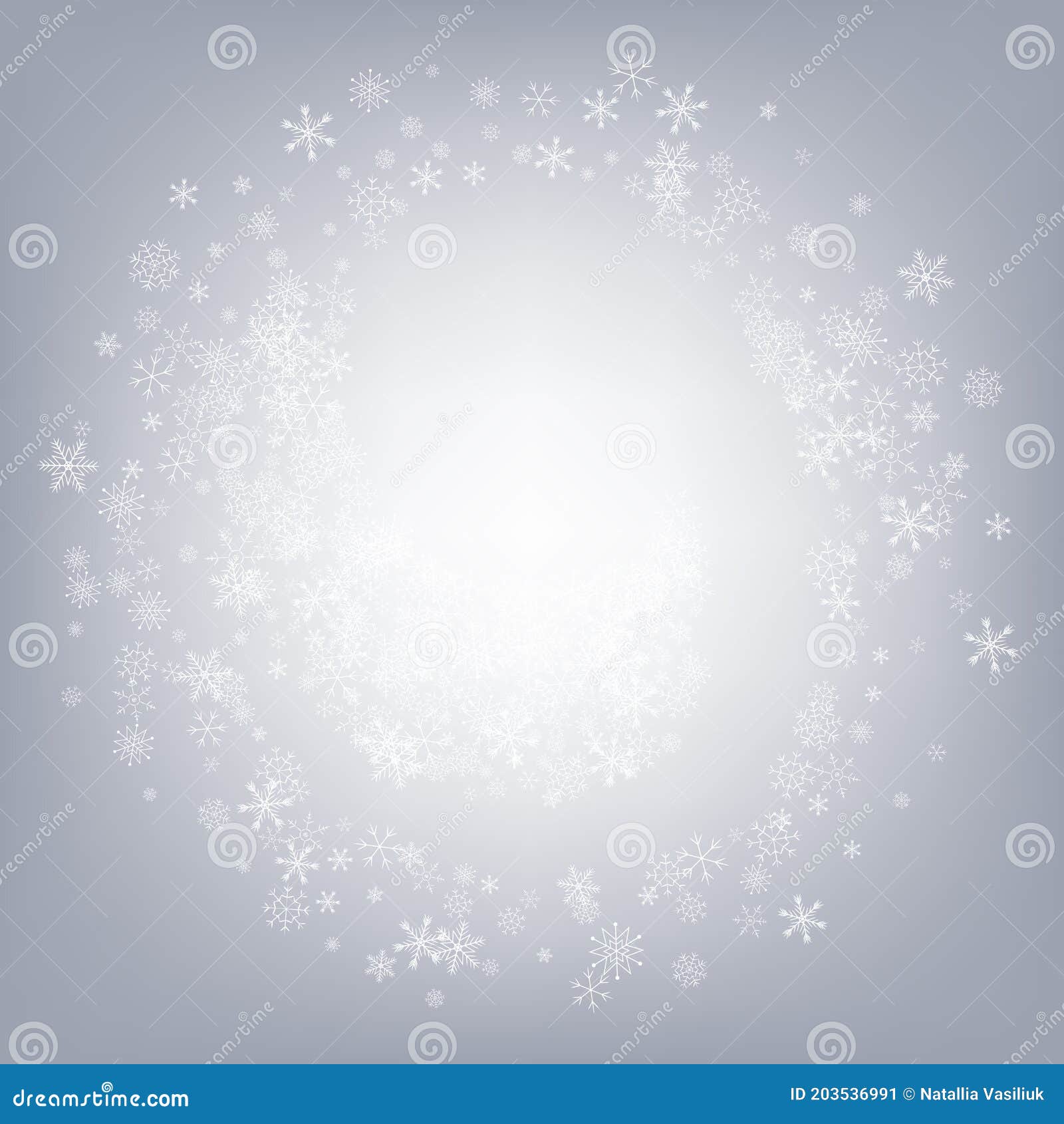 Gray Snowfall Vector Gray Background. Holiday Stock Illustration ...