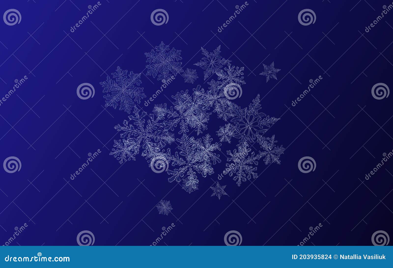 Gray Snowflake Vector Blue Background. Sky Stock Illustration ...