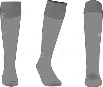 Gray Socks, Front, Back and Side View Stock Vector - Illustration of ...