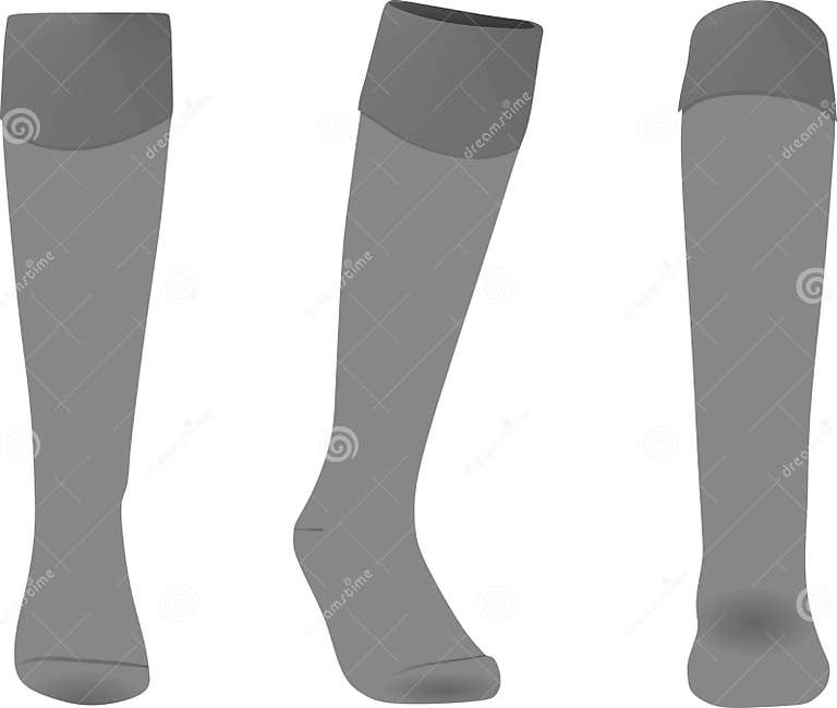 Gray Socks, Front, Back and Side View Stock Vector - Illustration of ...