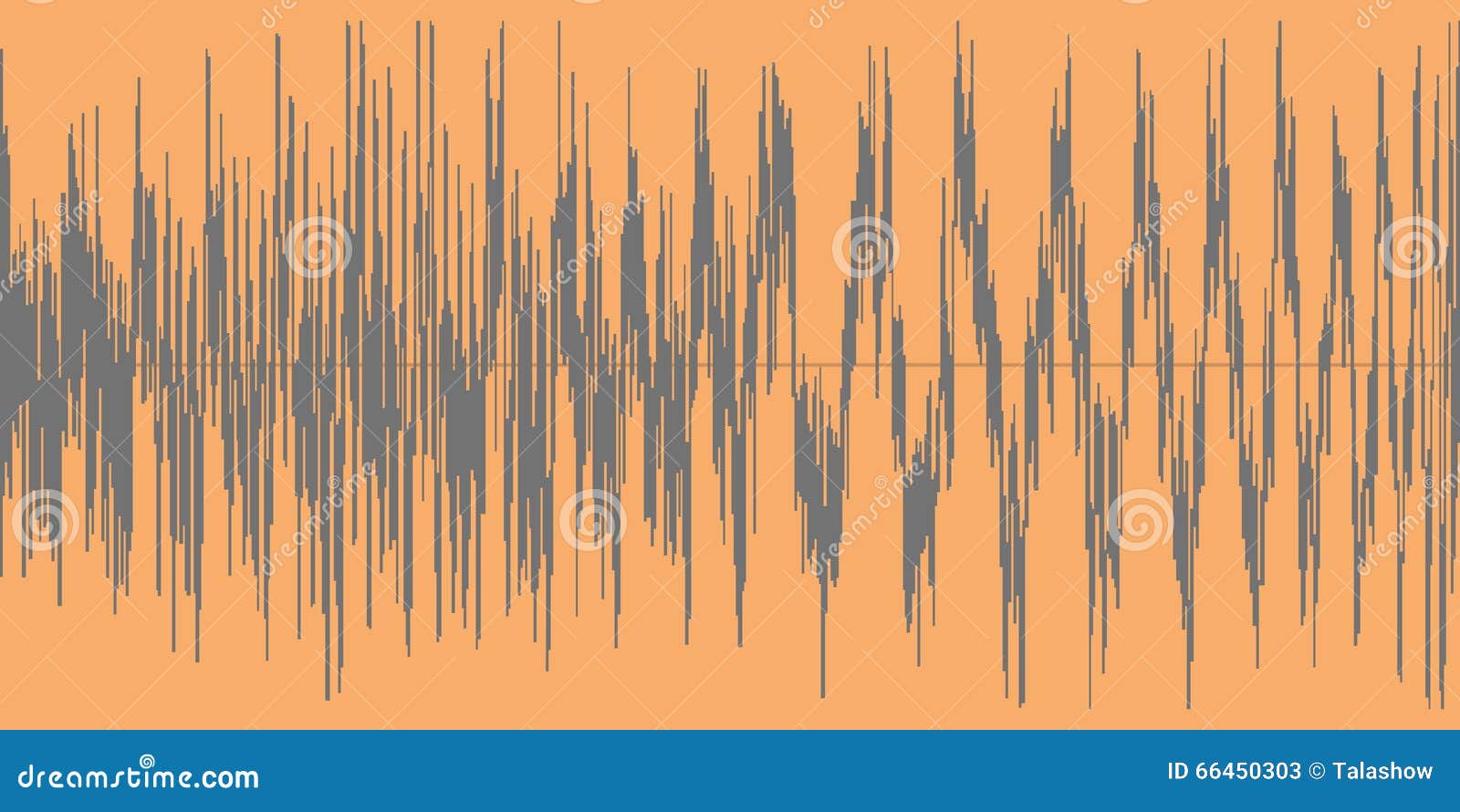 Gray Sound Wave on a Orange Background. Stock Vector - Illustration of ...