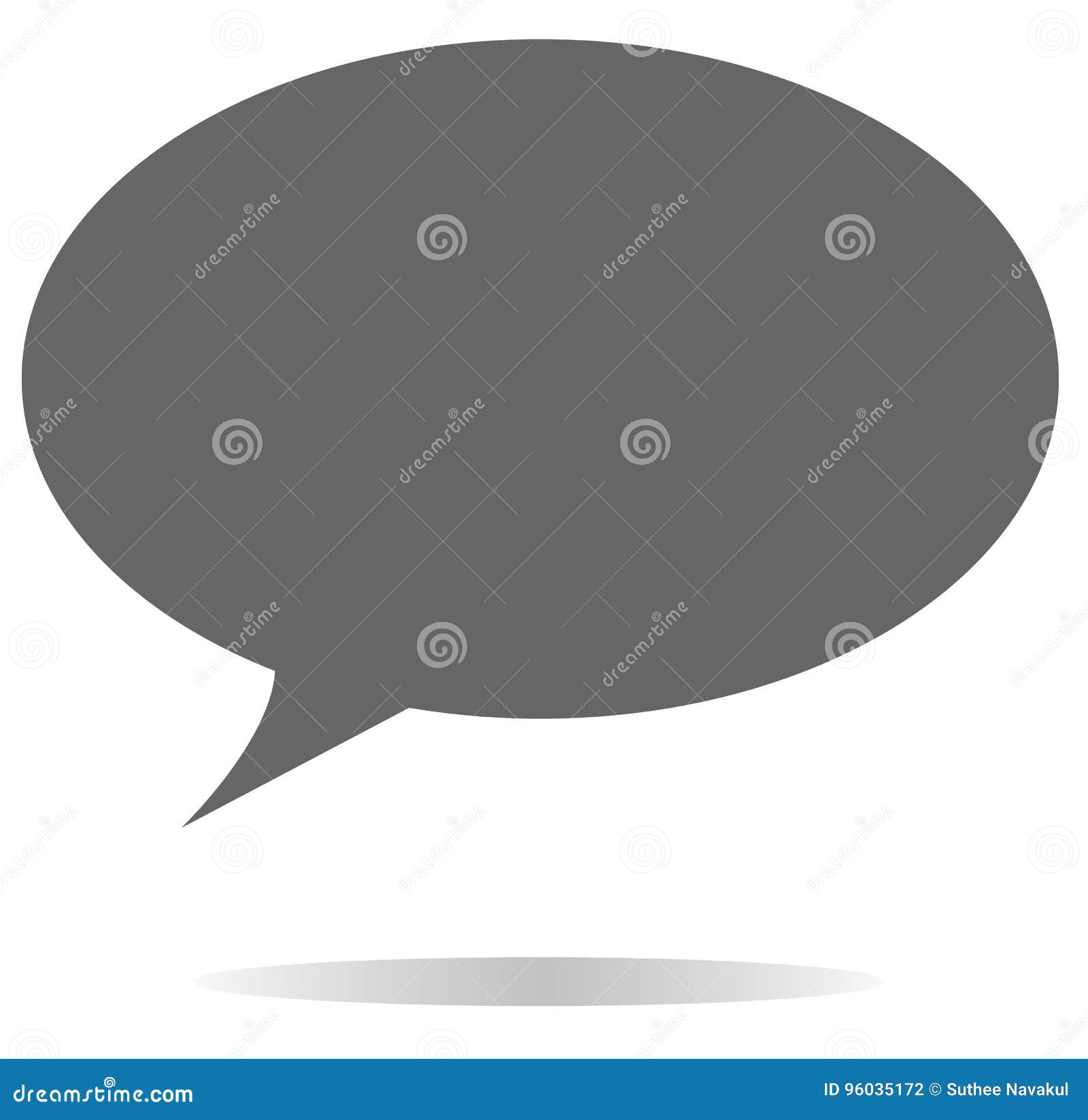 Gray Speech Bubble Icon on White Background. Stock Vector ...