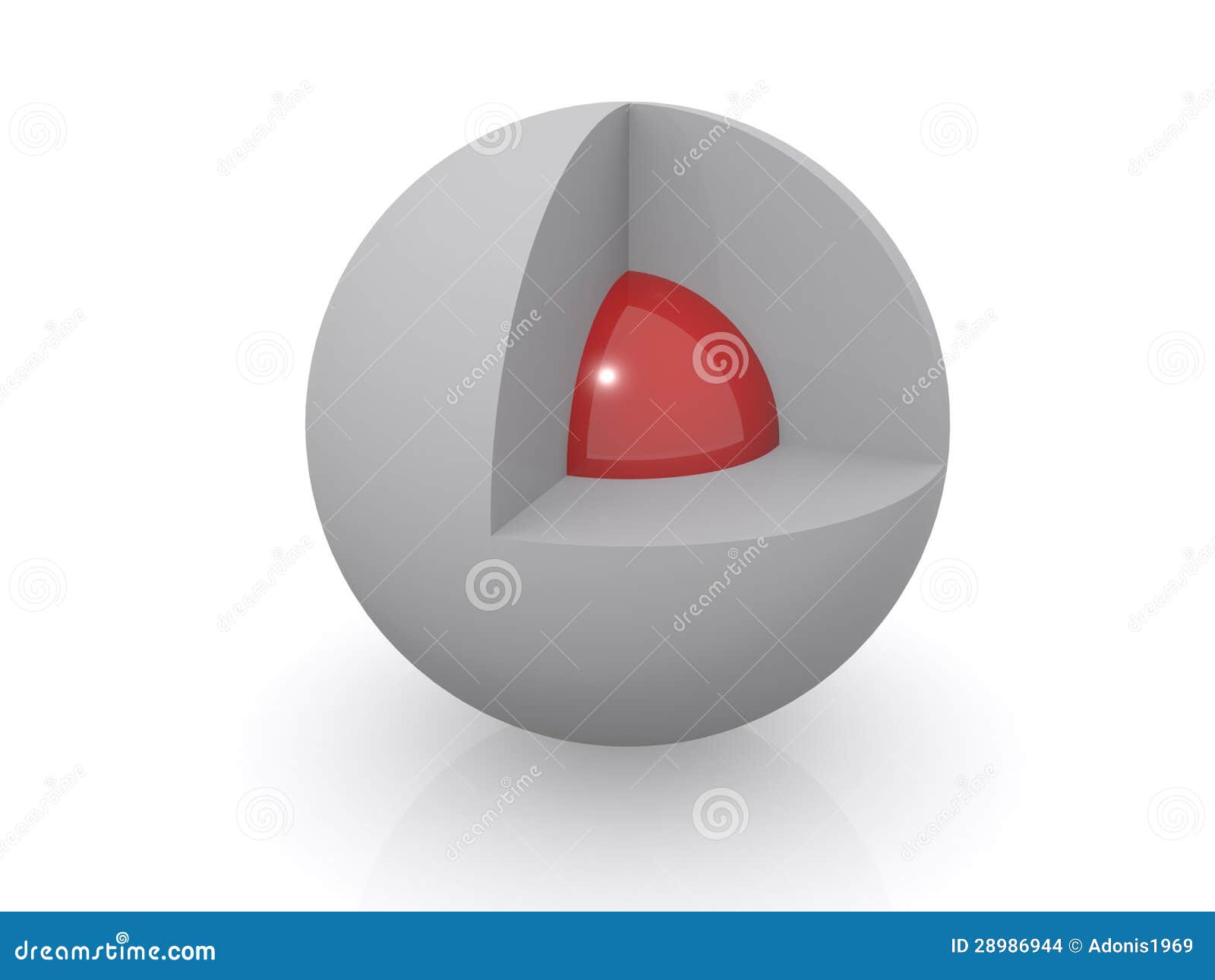 Gray Sphere With Cut Away Stock Images - Image: 28986944