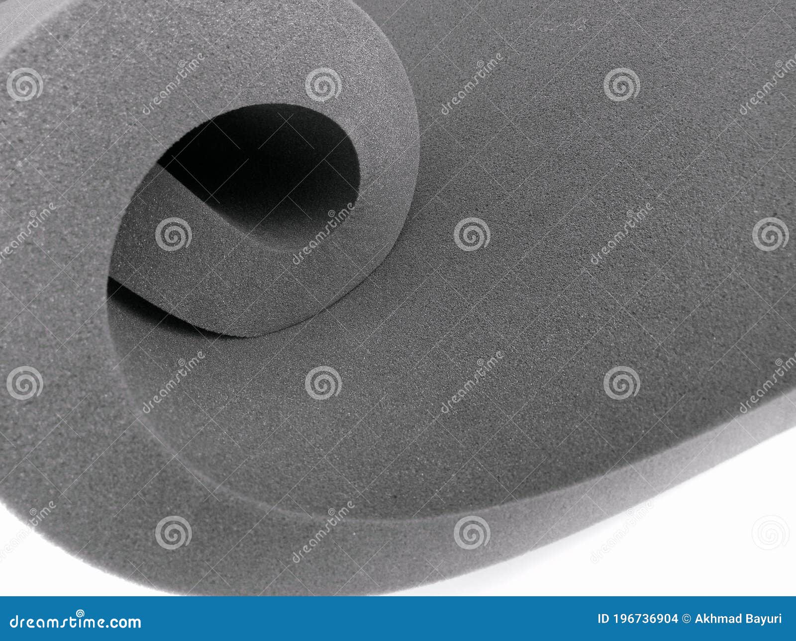 Gray Sponge Foam Texture. Curved Sheet Isolated on White Background ...