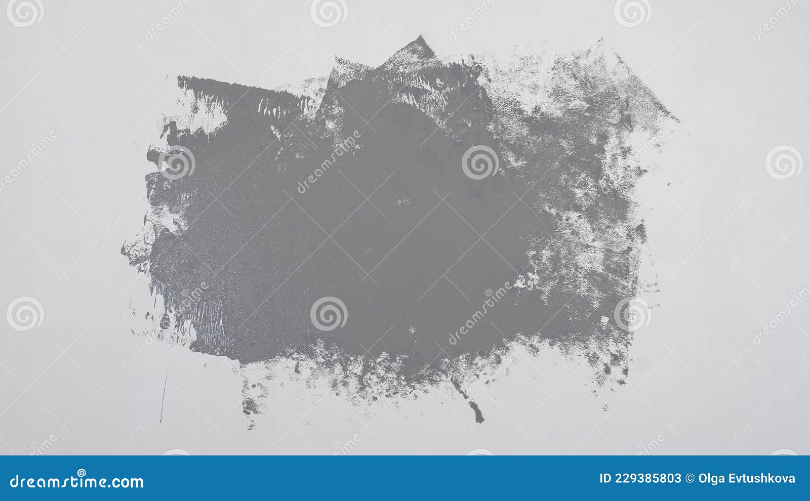 A Gray Spot of Paint is Painted on a White Wall, a Bizarre Relief Shape ...