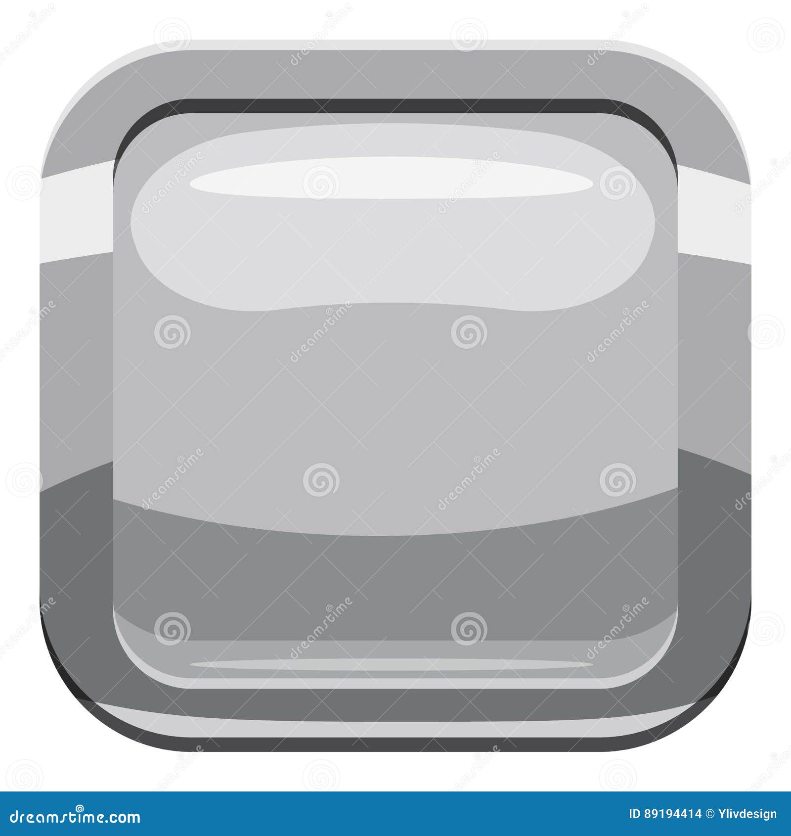 Gray Square Button Icon, Cartoon Style Stock Vector - Illustration of ...