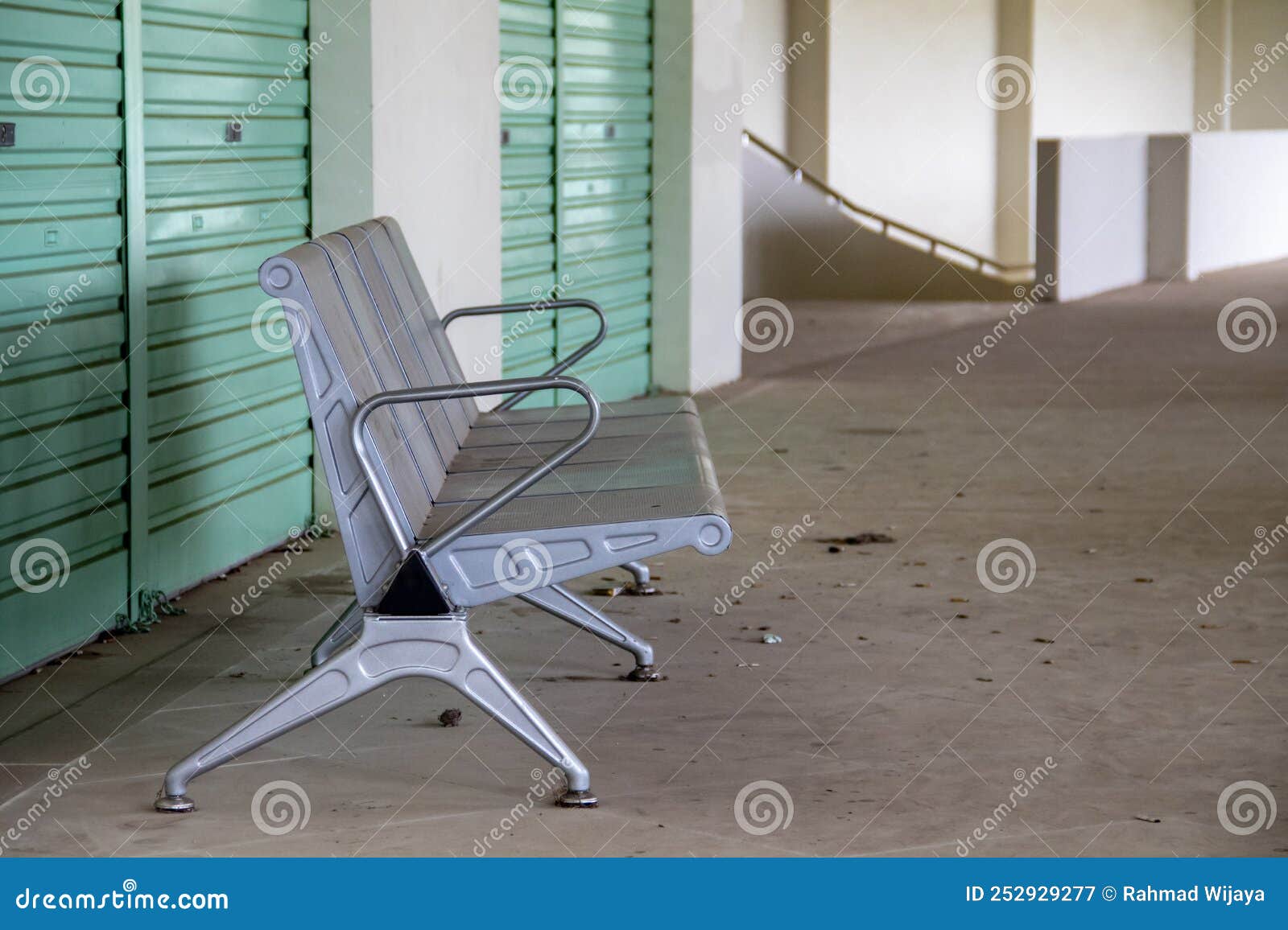 Gray Stainles Chair in the Corridor of the Building Stock Image - Image ...