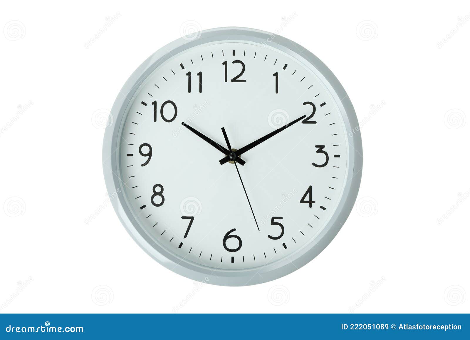 Gray Standard Clock Isolated on White Background Stock Image - Image of ...