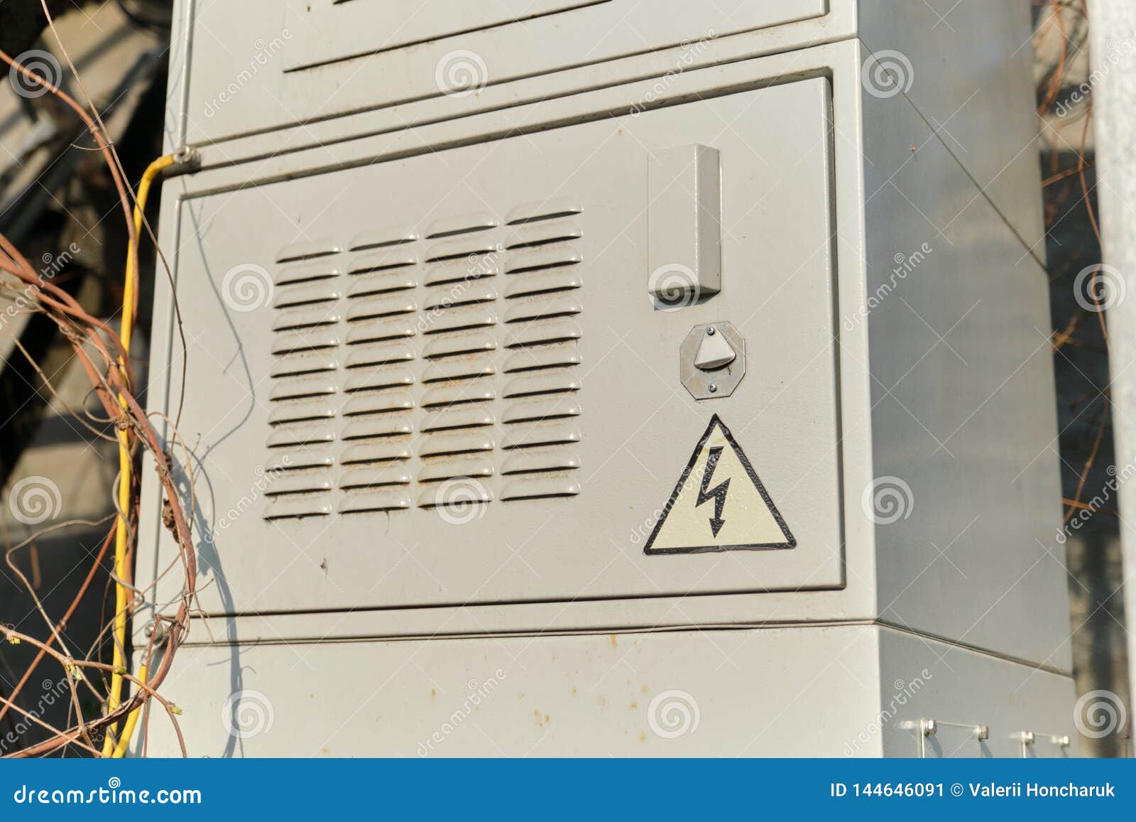 Gray Steel Electrical Switchboard Panel Enclosures Outdoor Stock Image ...