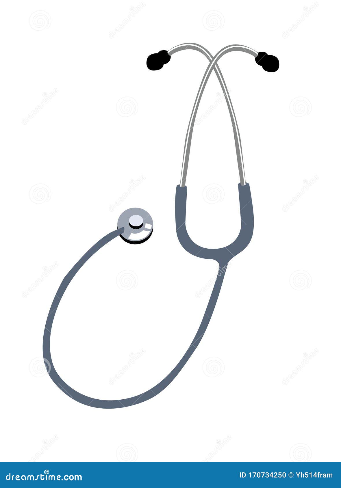 Gray Stethoscope Made in Vector Stock Vector - Illustration of isolated ...