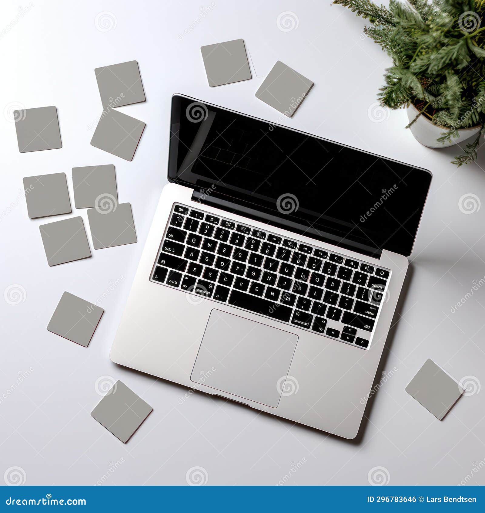 Gray Stickers on Laptop - AI Generated Stock Illustration ...