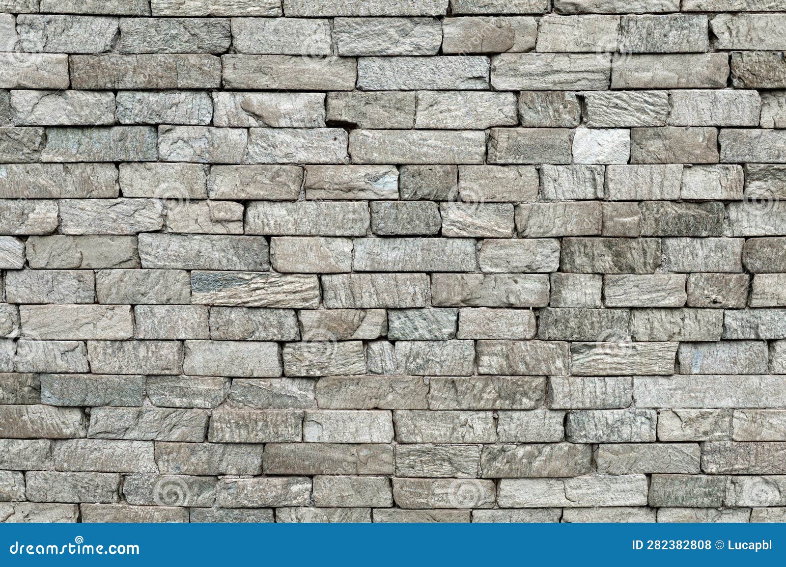 Gray Stone Brick Wall. Full Frame. Stock Photo - Image of gray, aged ...