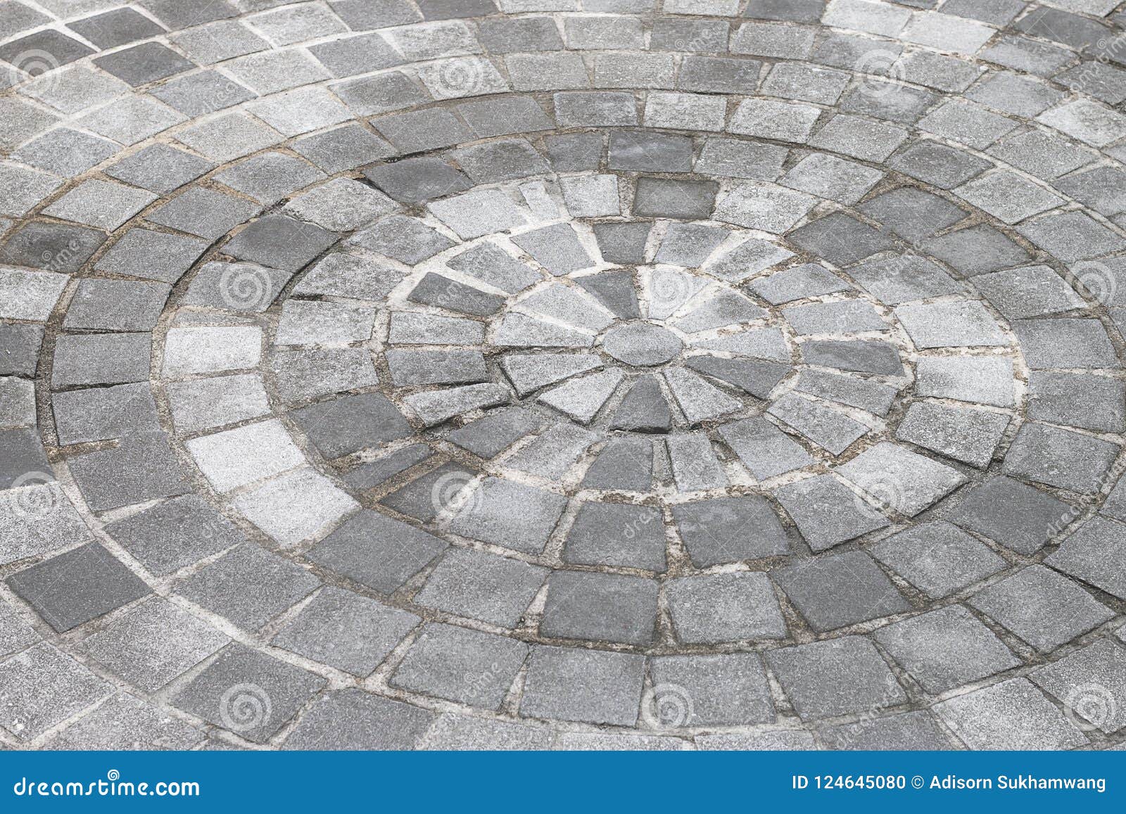 Gray Stone Circular Path Walkway. Stock Photo - Image of granite ...