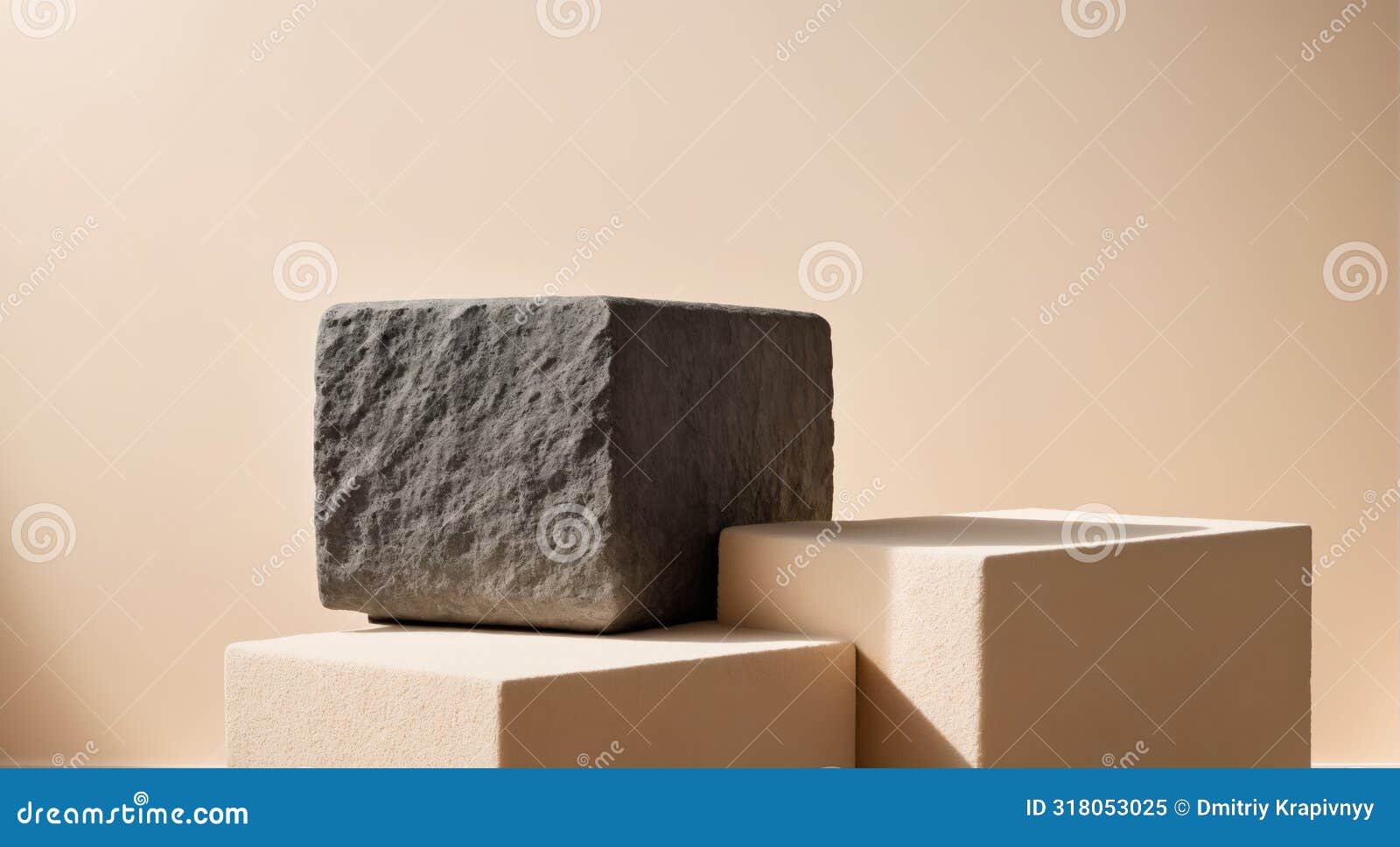 Minimalist Podiums With Stone And Platforms Stock Photo | CartoonDealer ...