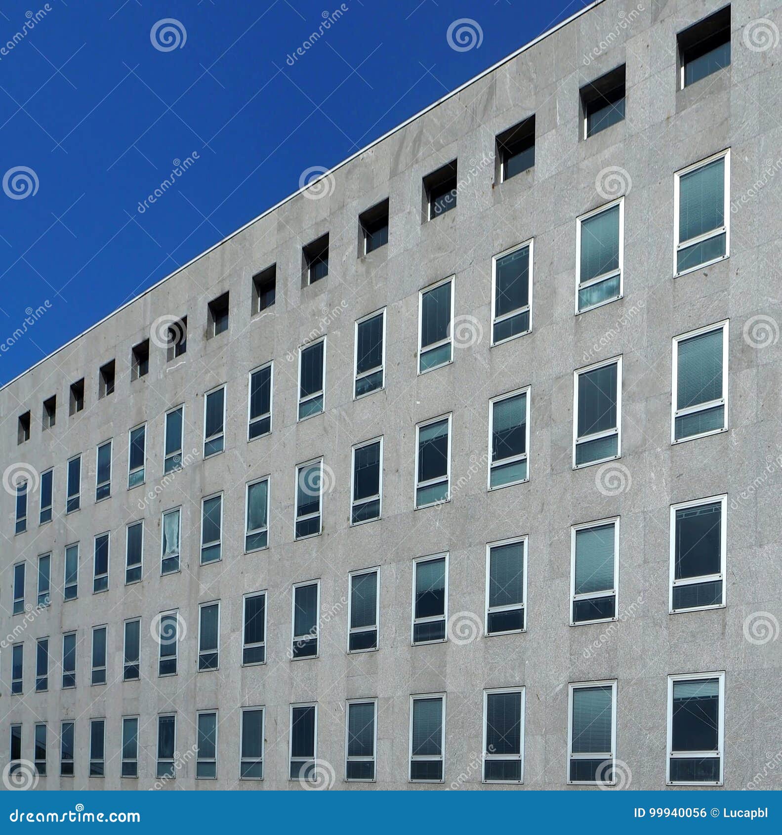 Gray Stone Facade of an Office Building Stock Photo - Image of ...