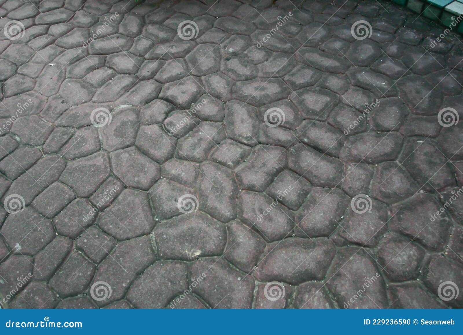 The Gray Stone Floor Pattern, Stone Pavement in Perspective Stock Photo ...