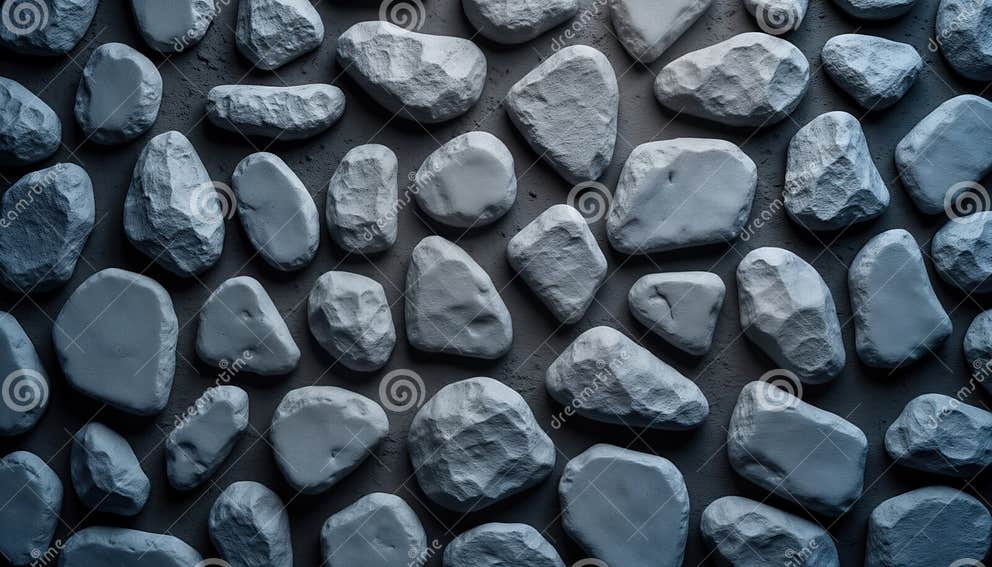 Gray Stone Pattern on Dark Gray Surface. Irregularly Shaped Stones ...