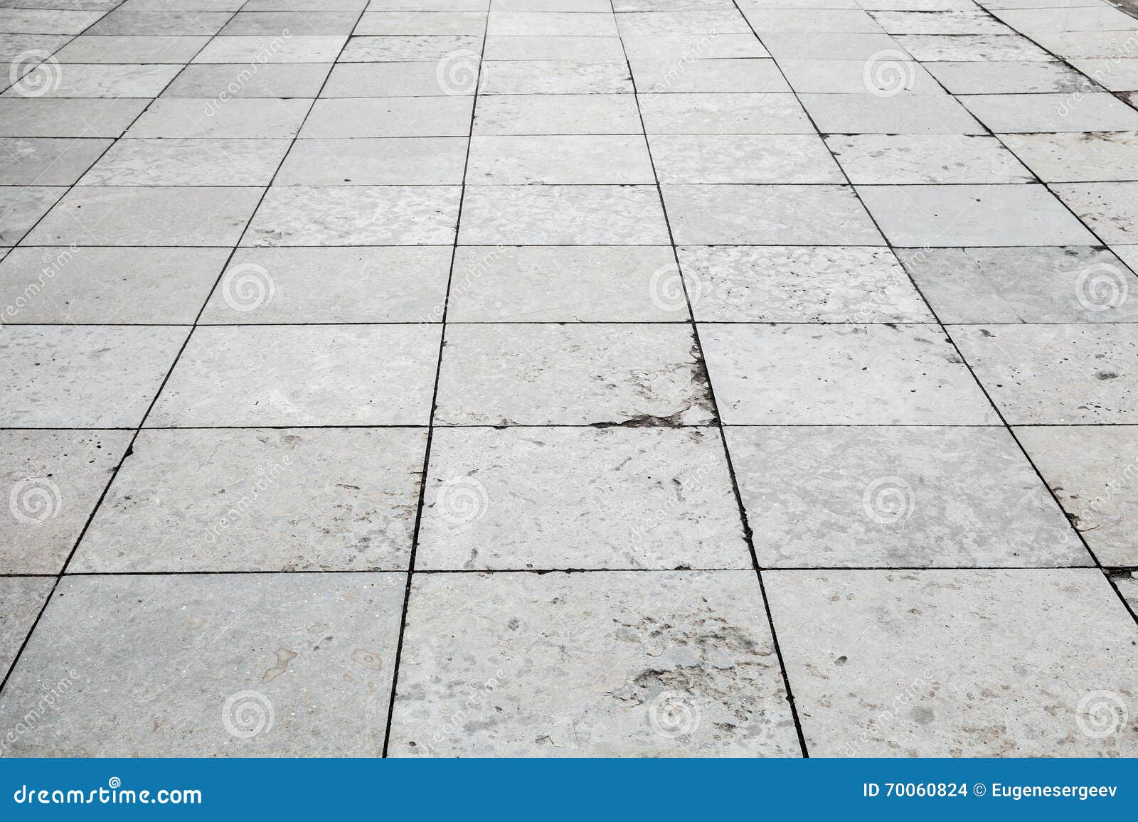 Gray Stone Pavement Perspective, Square Floor Tiling Stock Photo ...
