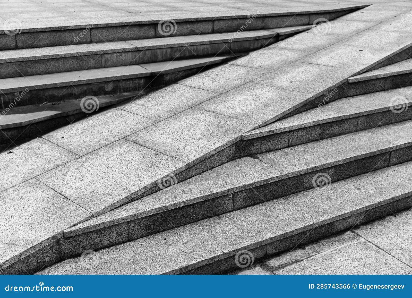 Gray Stone Stairs with a Ramp, Abstract Urban Architecture Stock Photo ...