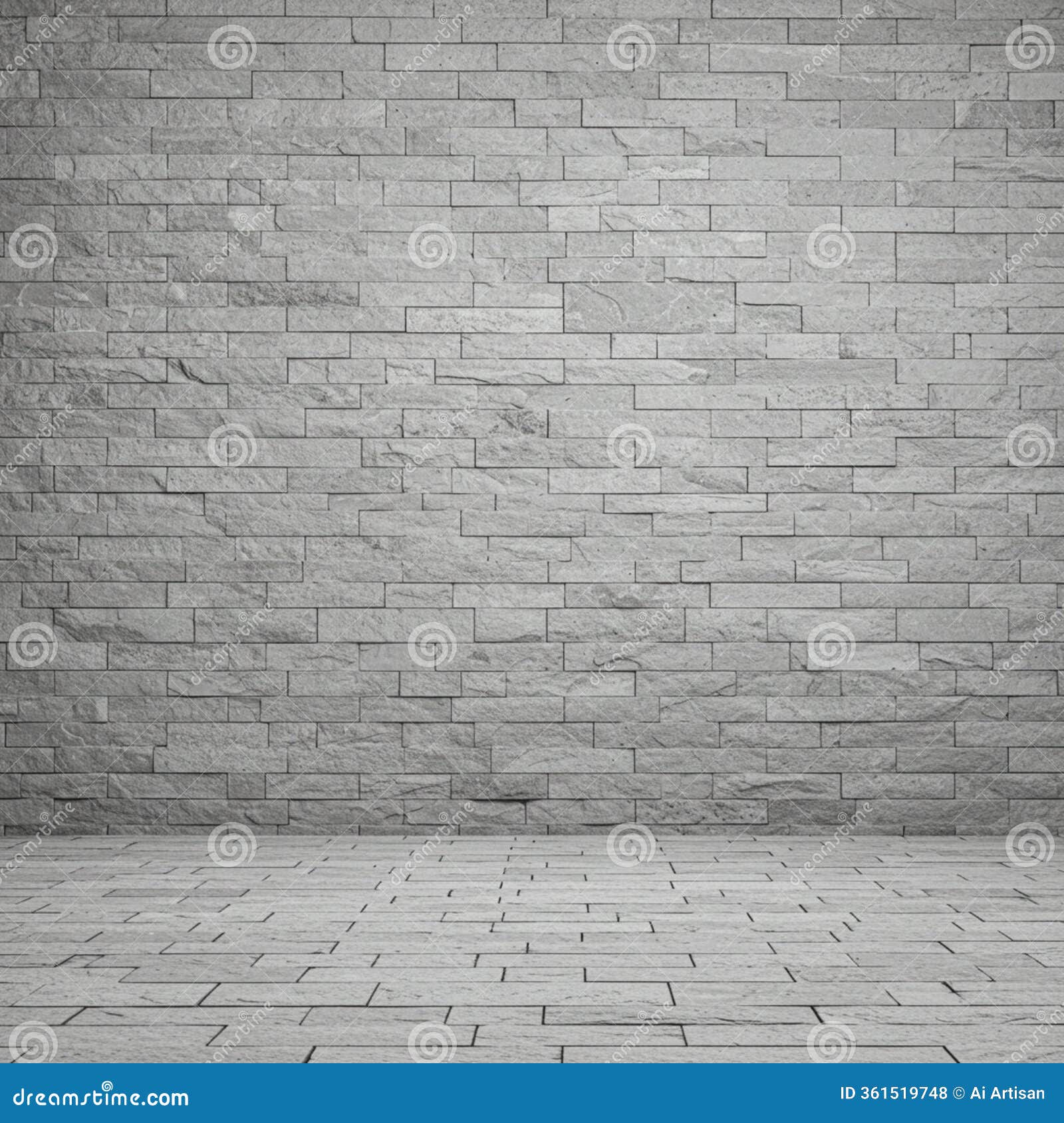 A Gray Stone Wall and Tiled Floor Create a Minimalistic, Artificial ...