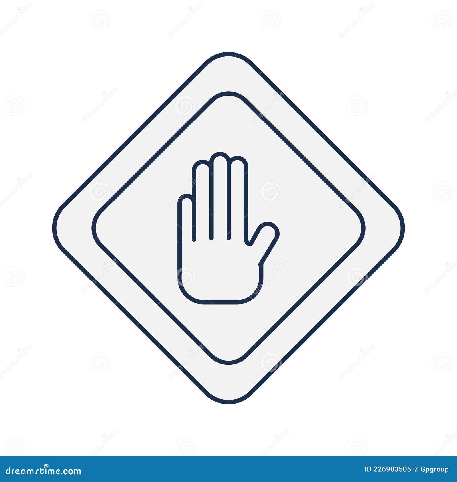 Gray stop sign stock illustration. Illustration of isolated - 226903505