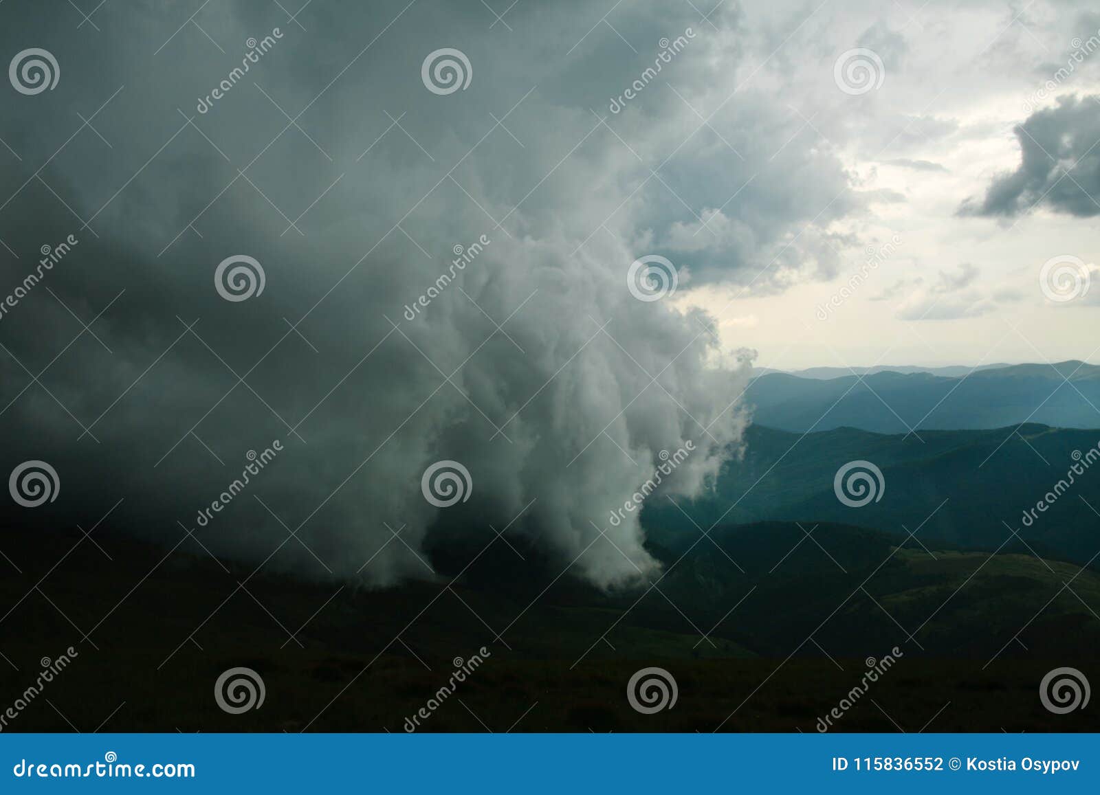 Gray Storm Windy Clouds in Mountains Stock Photo - Image of outdoor ...