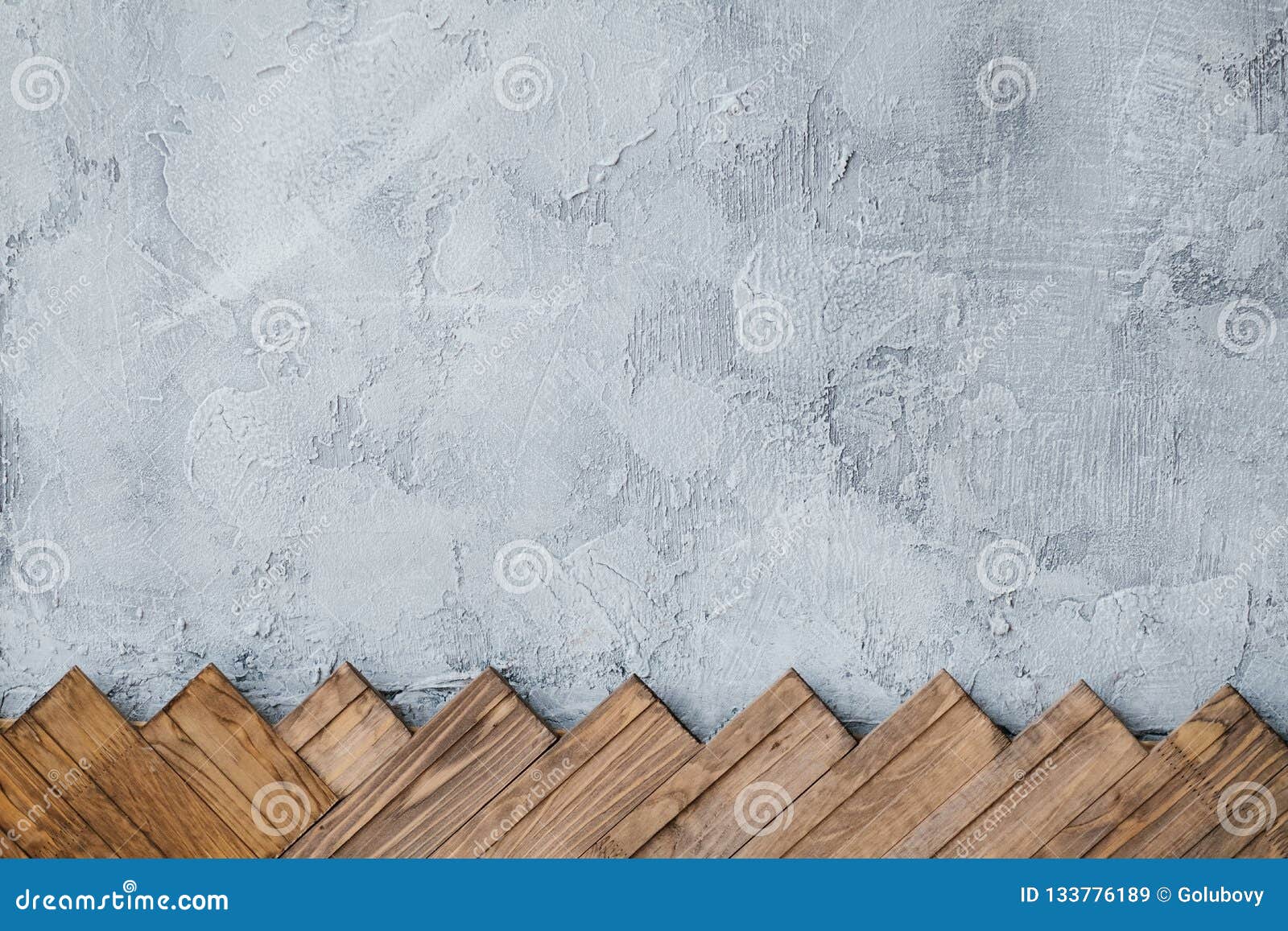 Gray Stucco Plaster Wall Background Wood Planks Stock Image - Image of ...