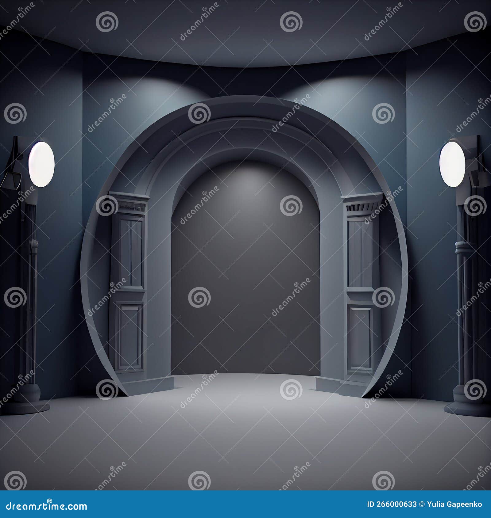 Gray Studio Room Background with Spotlight on. Illustrator Generative ...