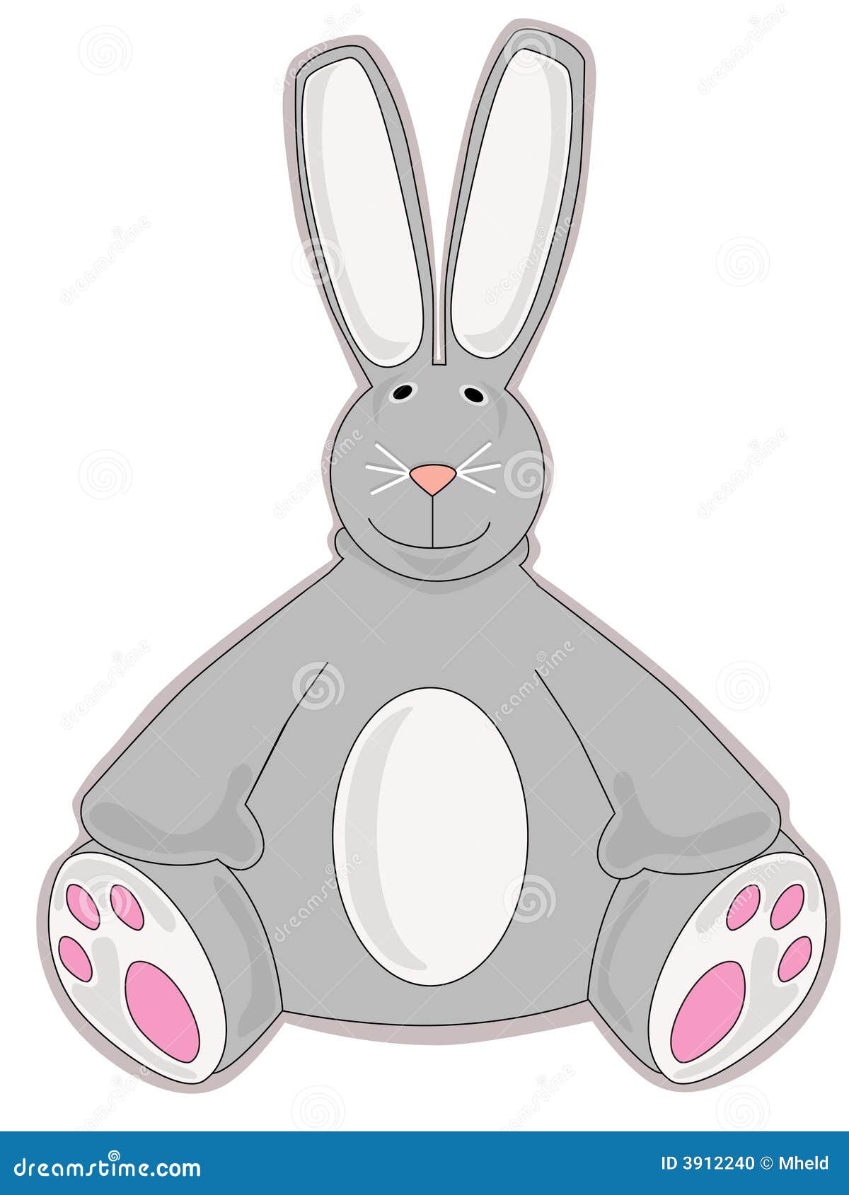 Gray Stuffed Animal Bunny stock vector. Illustration of kids - 3912240