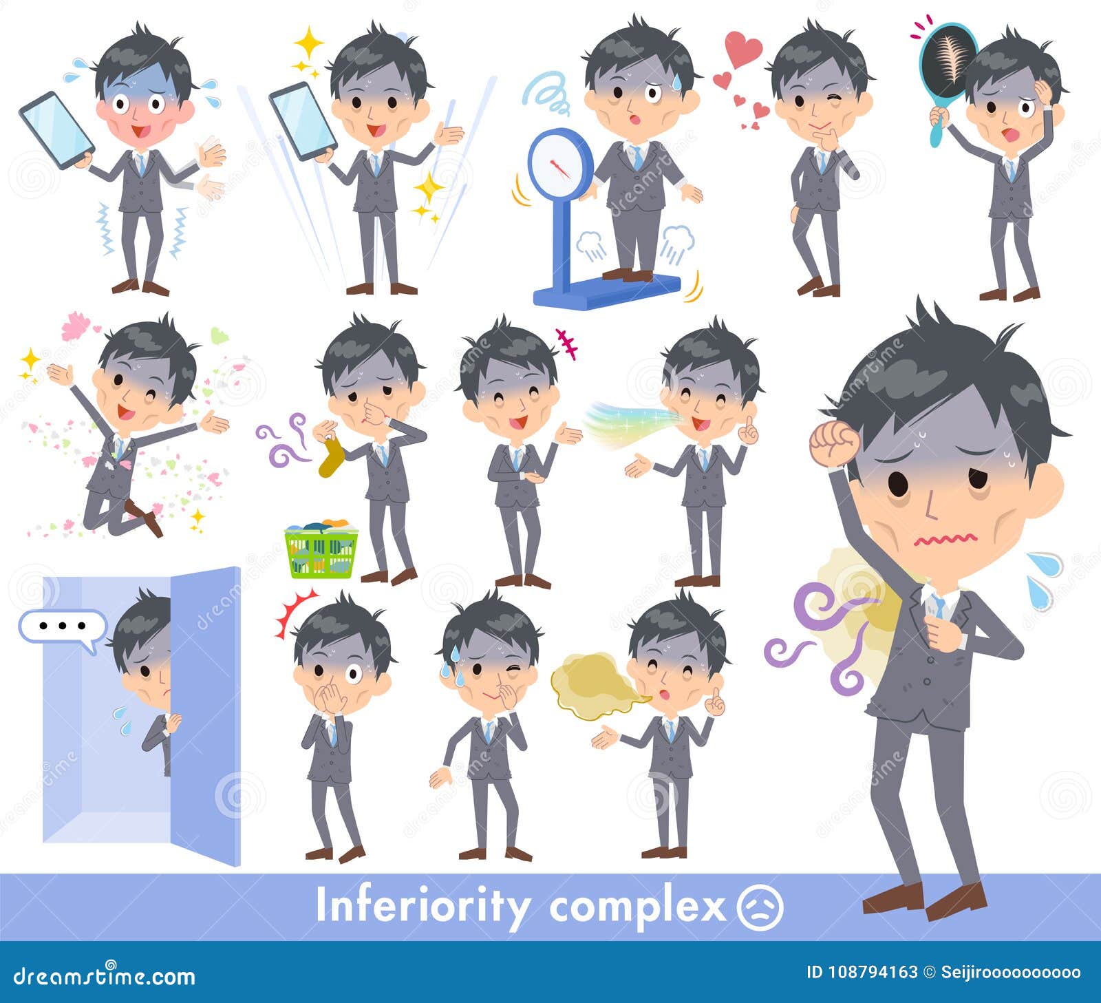 Gray Suit Businessman Bad Condition_complex Stock Vector - Illustration ...
