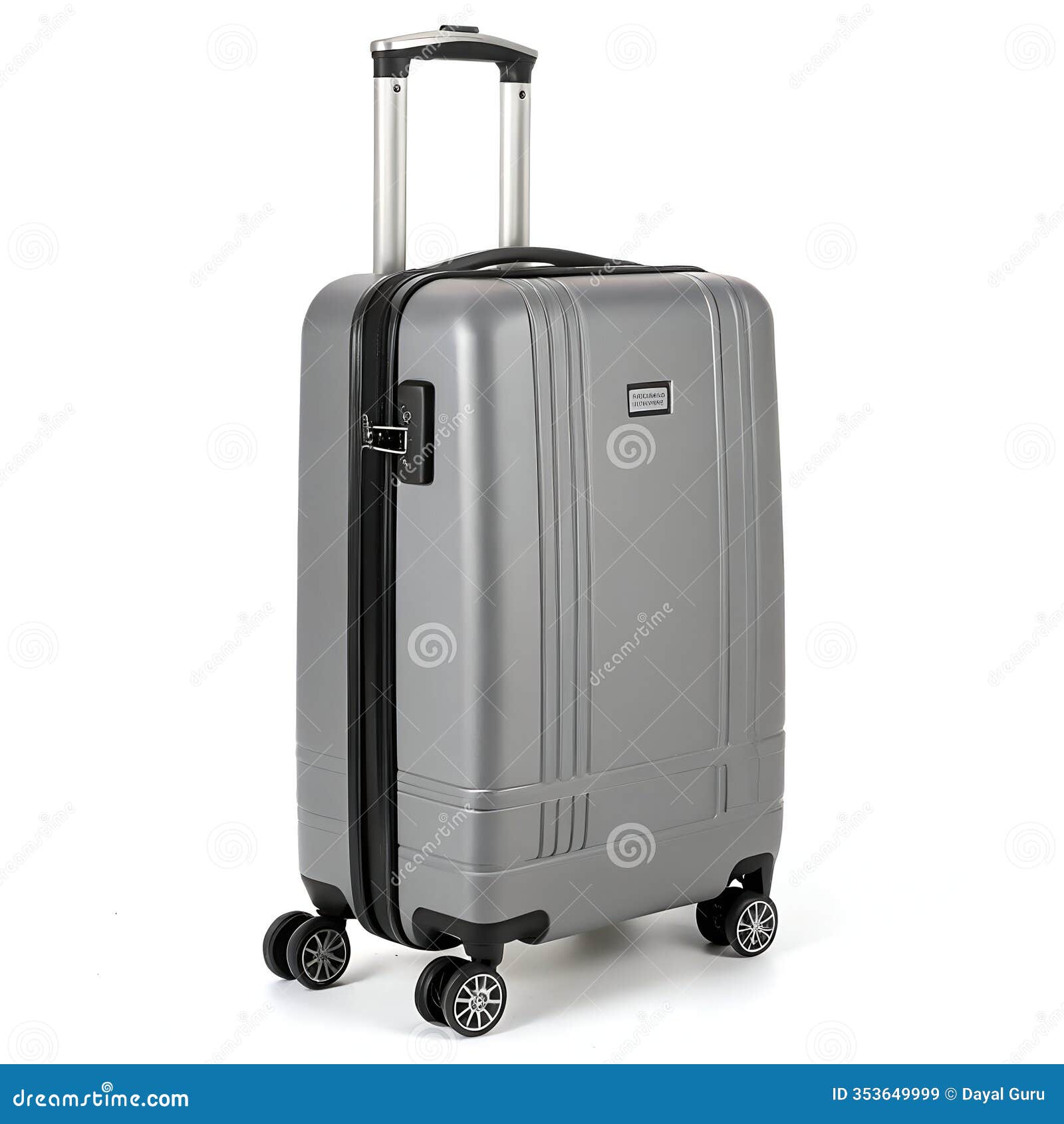 Gray Suitcase with Wheels Isolated on White Background Stock Illustration - Illustration of ...
