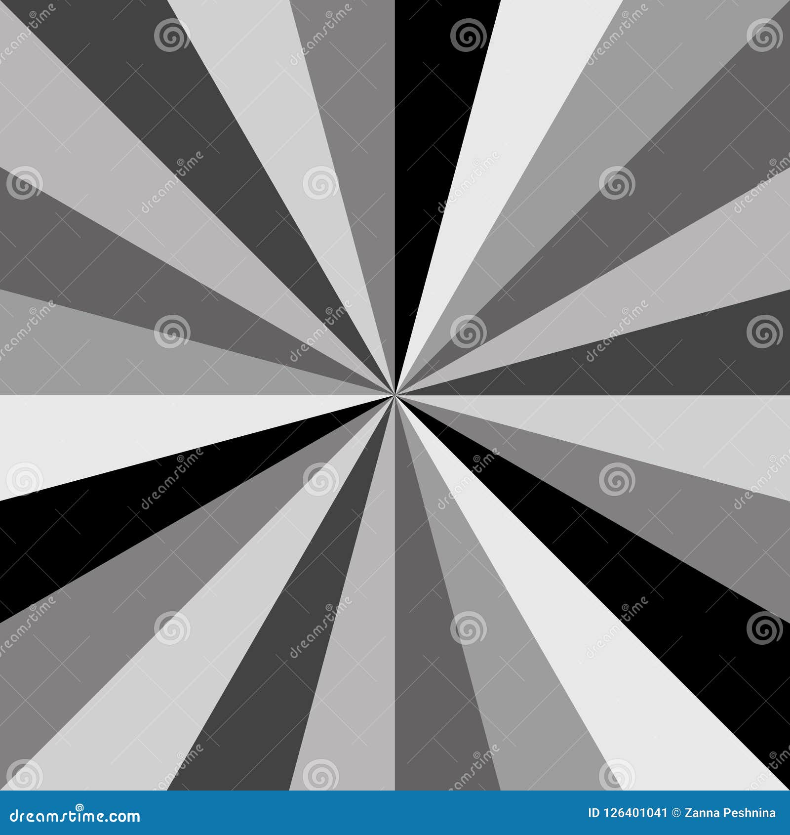 Gray Sunburst Background Vector Pattern of Swirled Radial Striped ...