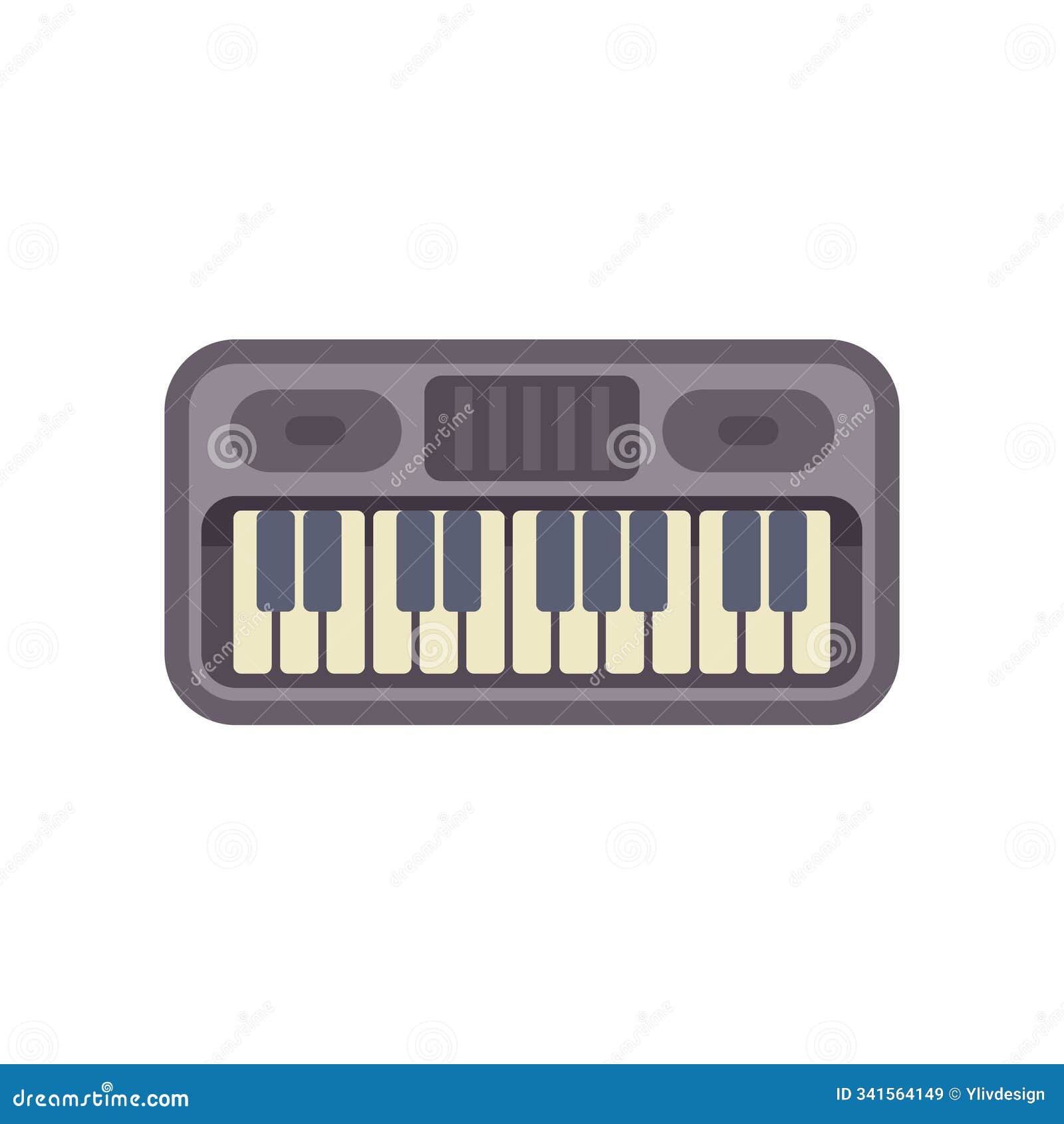 Gray Synthesizer with Keys Making Electronic Music Stock Illustration ...