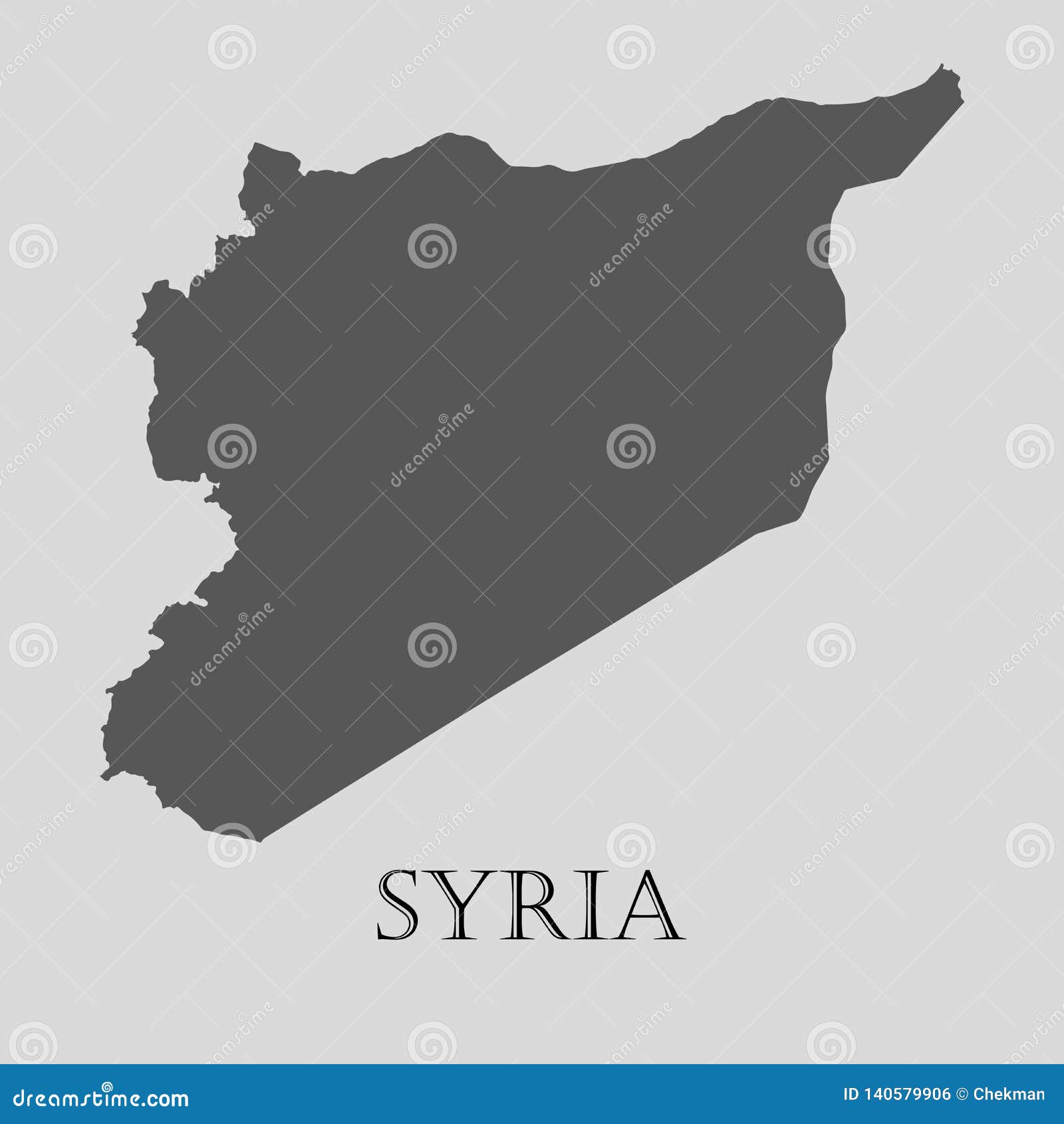 Gray Syria Map - Vector Illustration Stock Illustration - Illustration ...